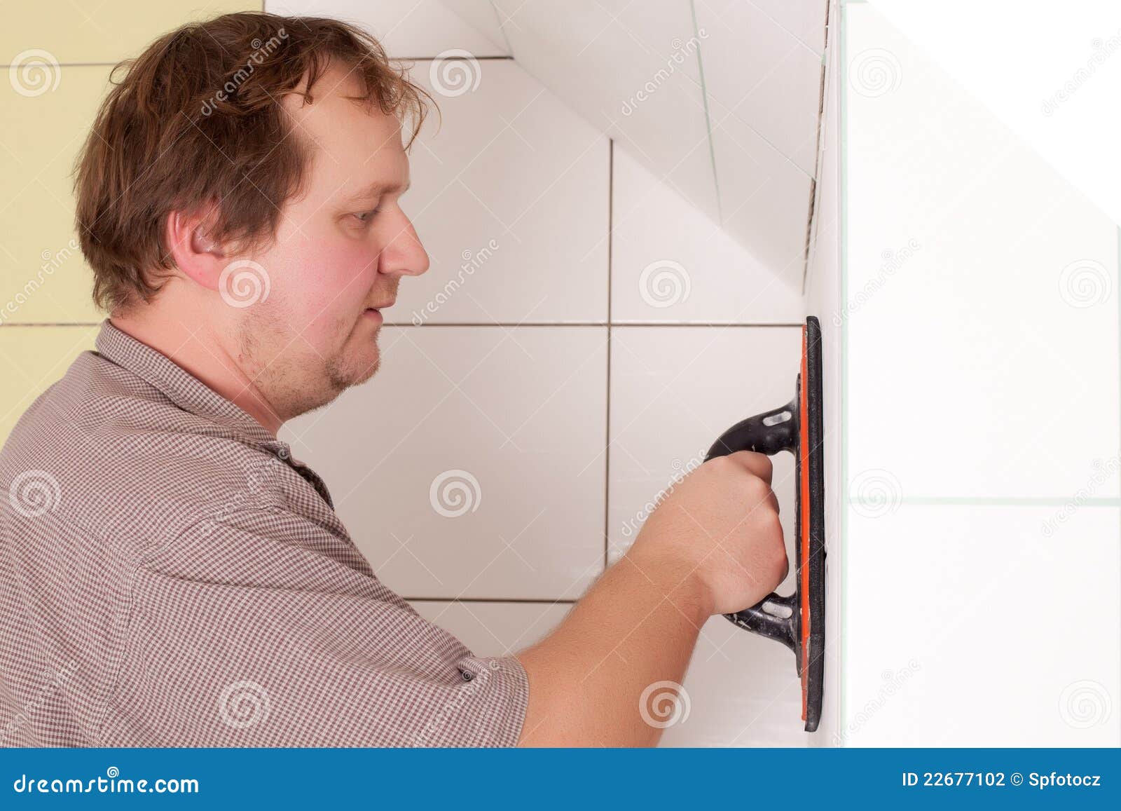 Reconstruct Wall Using Cement Sand Putty Stock Image | CartoonDealer ...