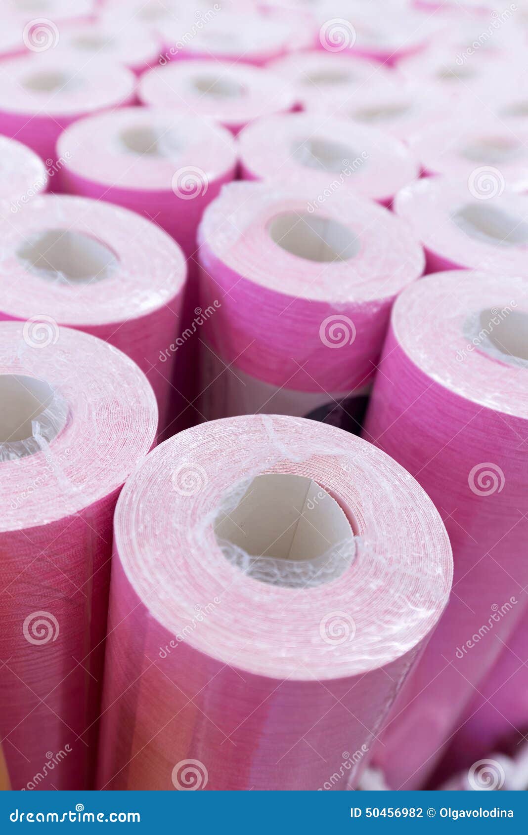 New Wallpaper Roll in Store. Macro Stock Photo - Image of blue, green ...