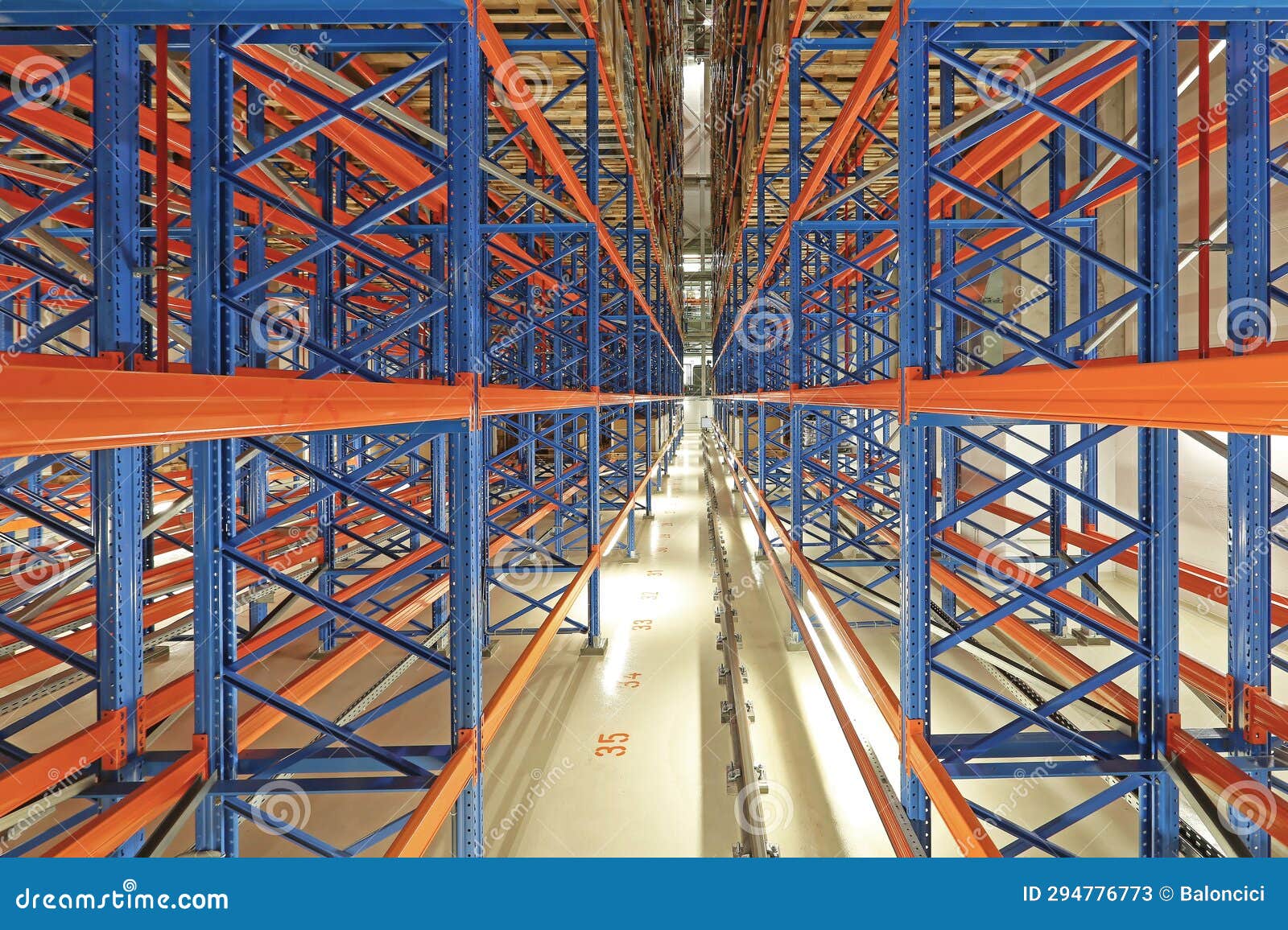 New Warehouse Aisle Shelf stock image. Image of aisle - 294776773