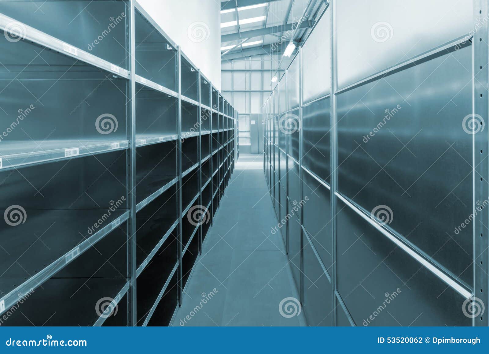 Empty Warehouse Shelves stock photo. Image of rack, goods - 53520062