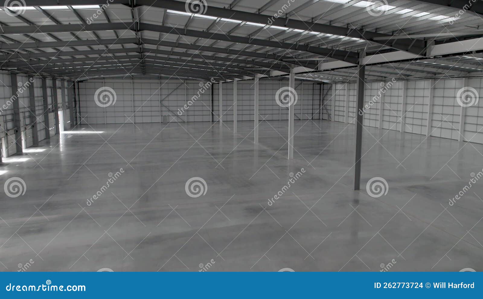 New Warehouse Interior View Showing an Empty Facility Stock Footage ...