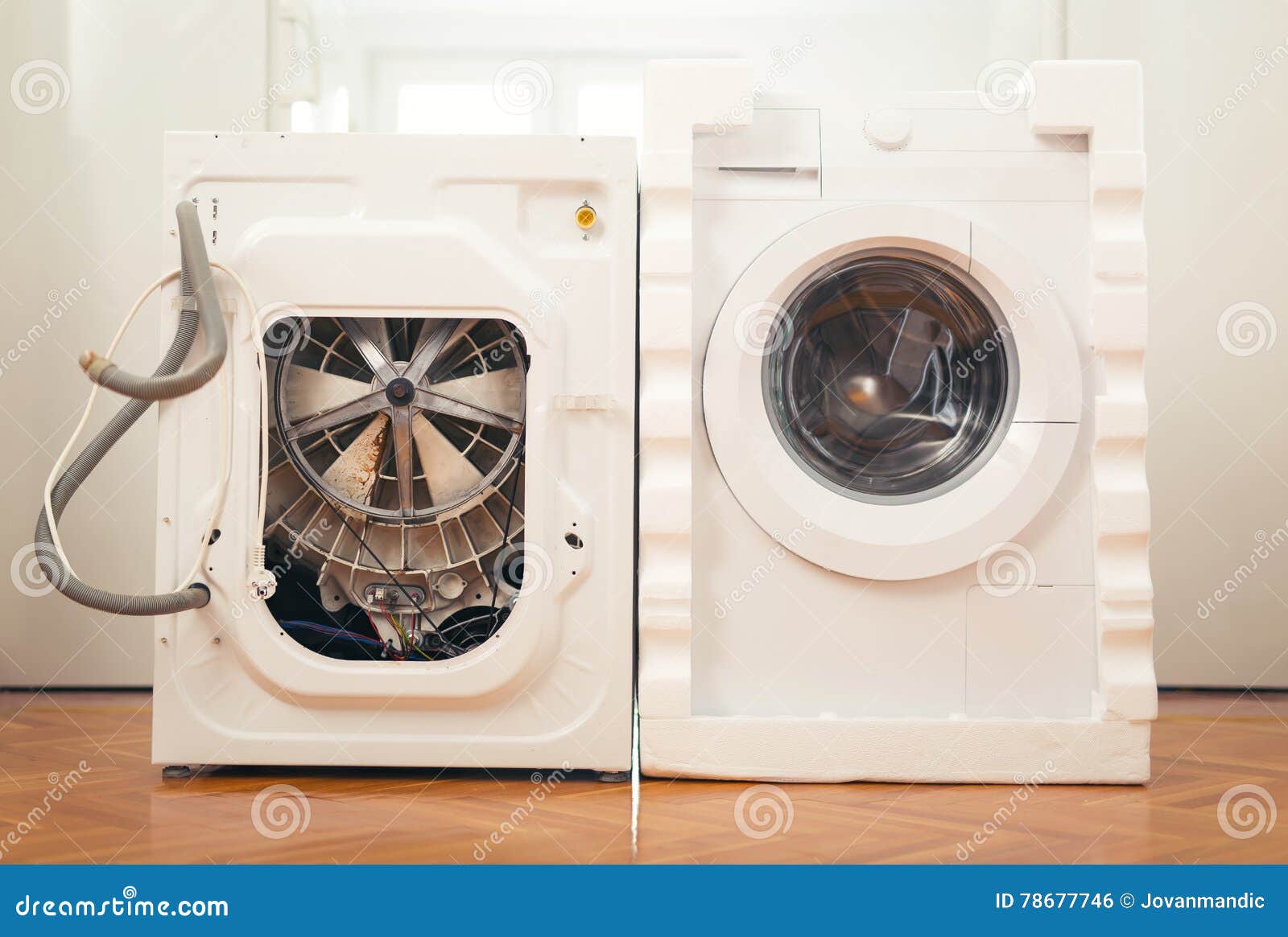 New Washing Machine and an Old Defective Stock Photo - Image of ...