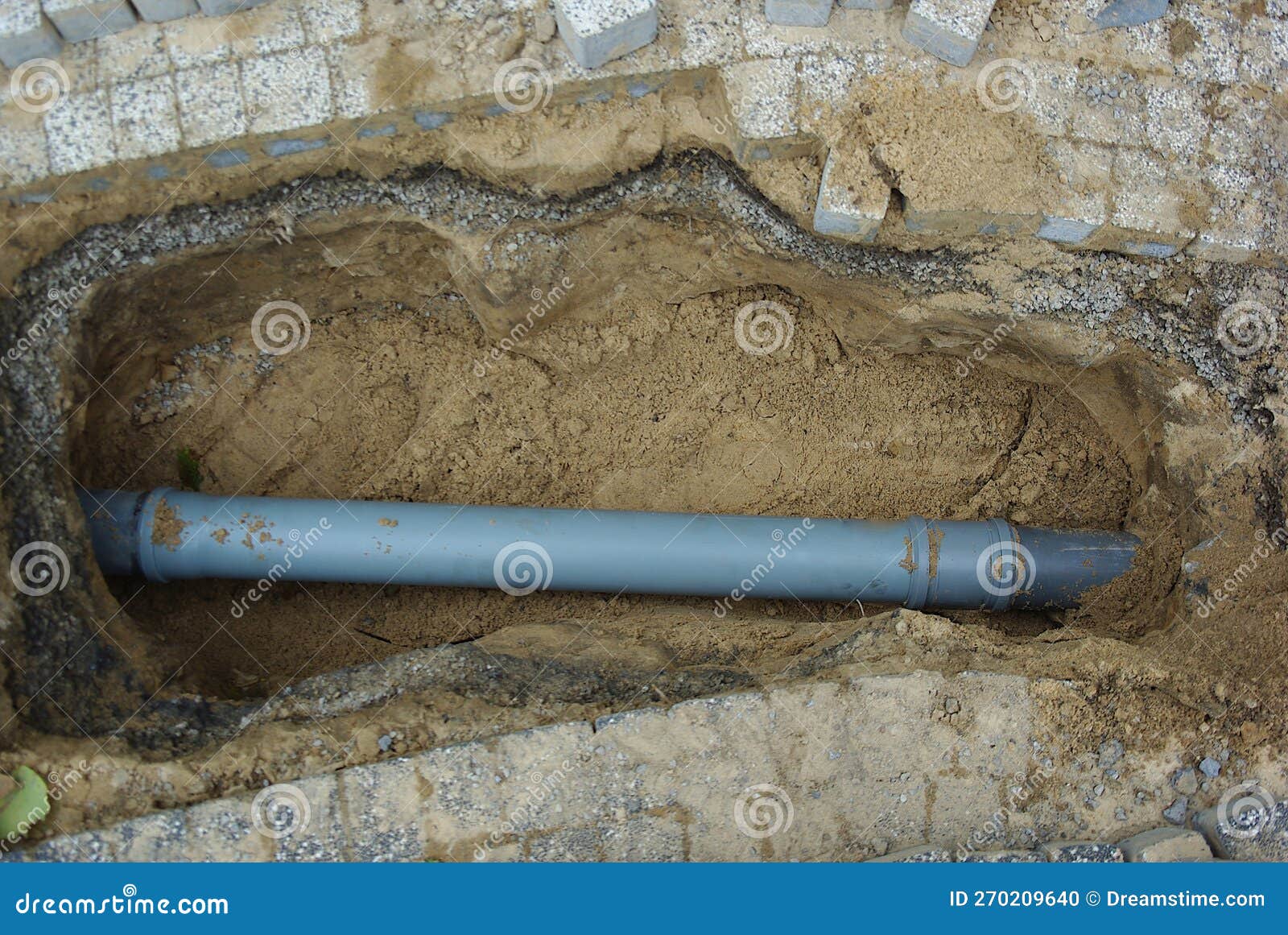 New Water Drainage Pipe. Renovation of a Damaged Rainwater Drainage ...