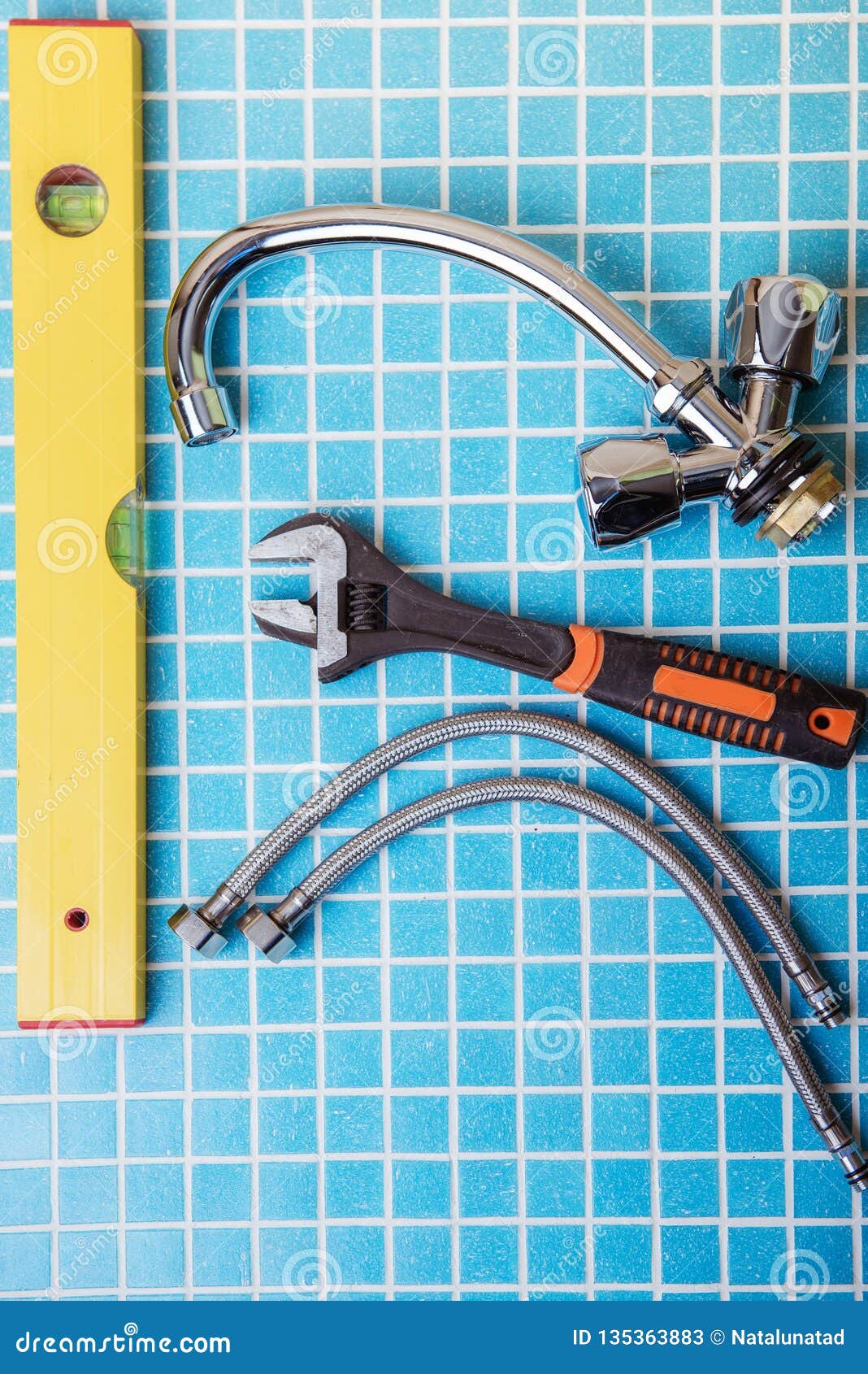 New Water Tap, Plumbing Accessories and Tools Stock Image - Image of ...