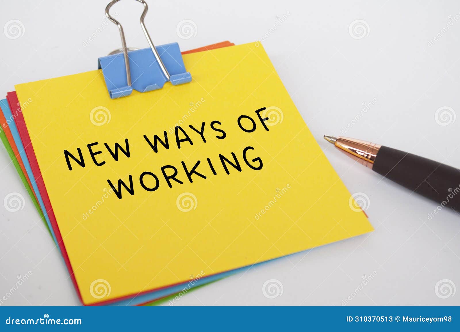 New Ways of Working Text on Yellow Notepad. New Normal Concept Stock ...