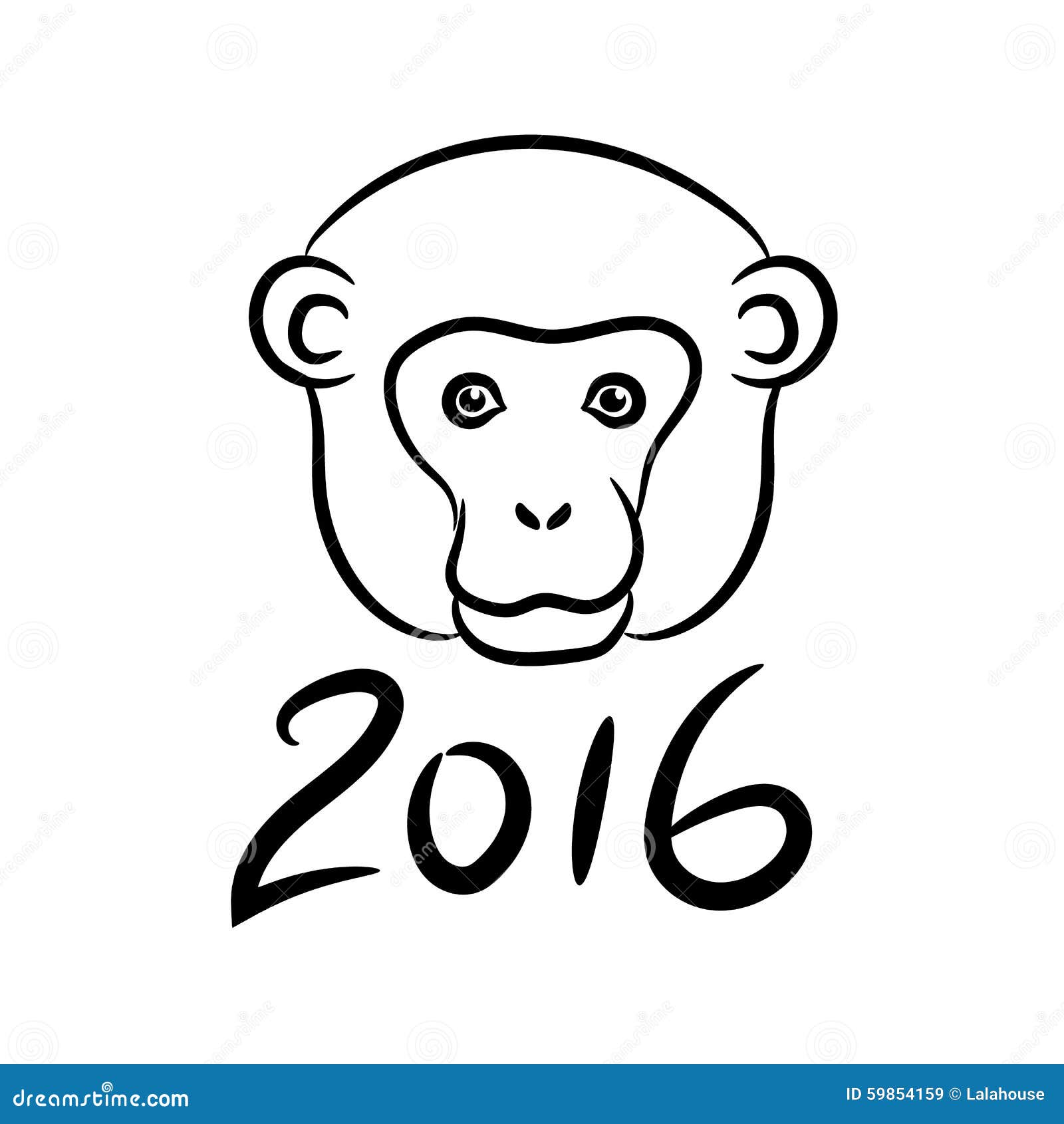 2016 New Wear Symbol. Monkey Stock Vector - Illustration of face ...