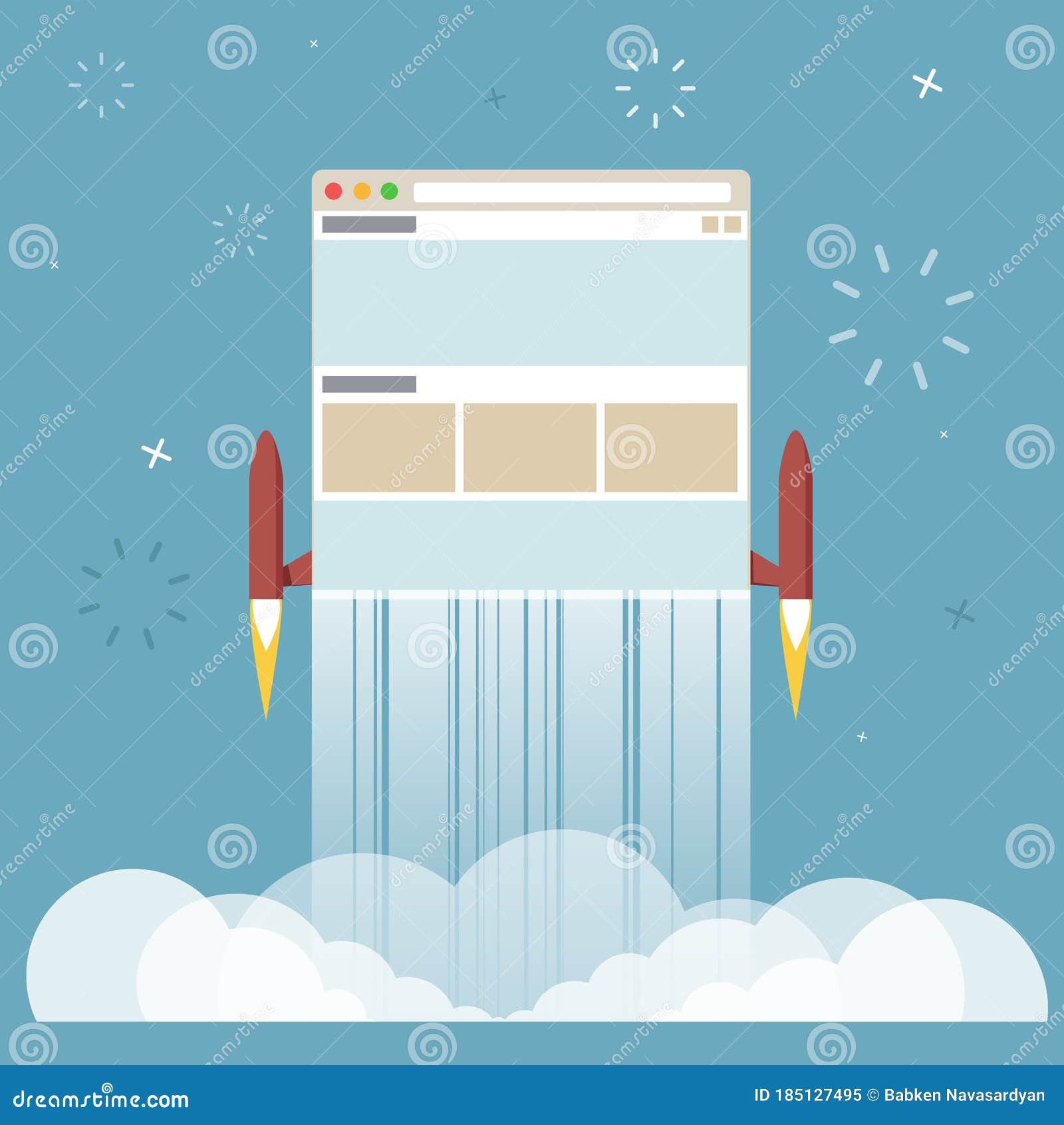 Rocket New Website Launch Stock Illustrations – 1,576 Rocket New ...