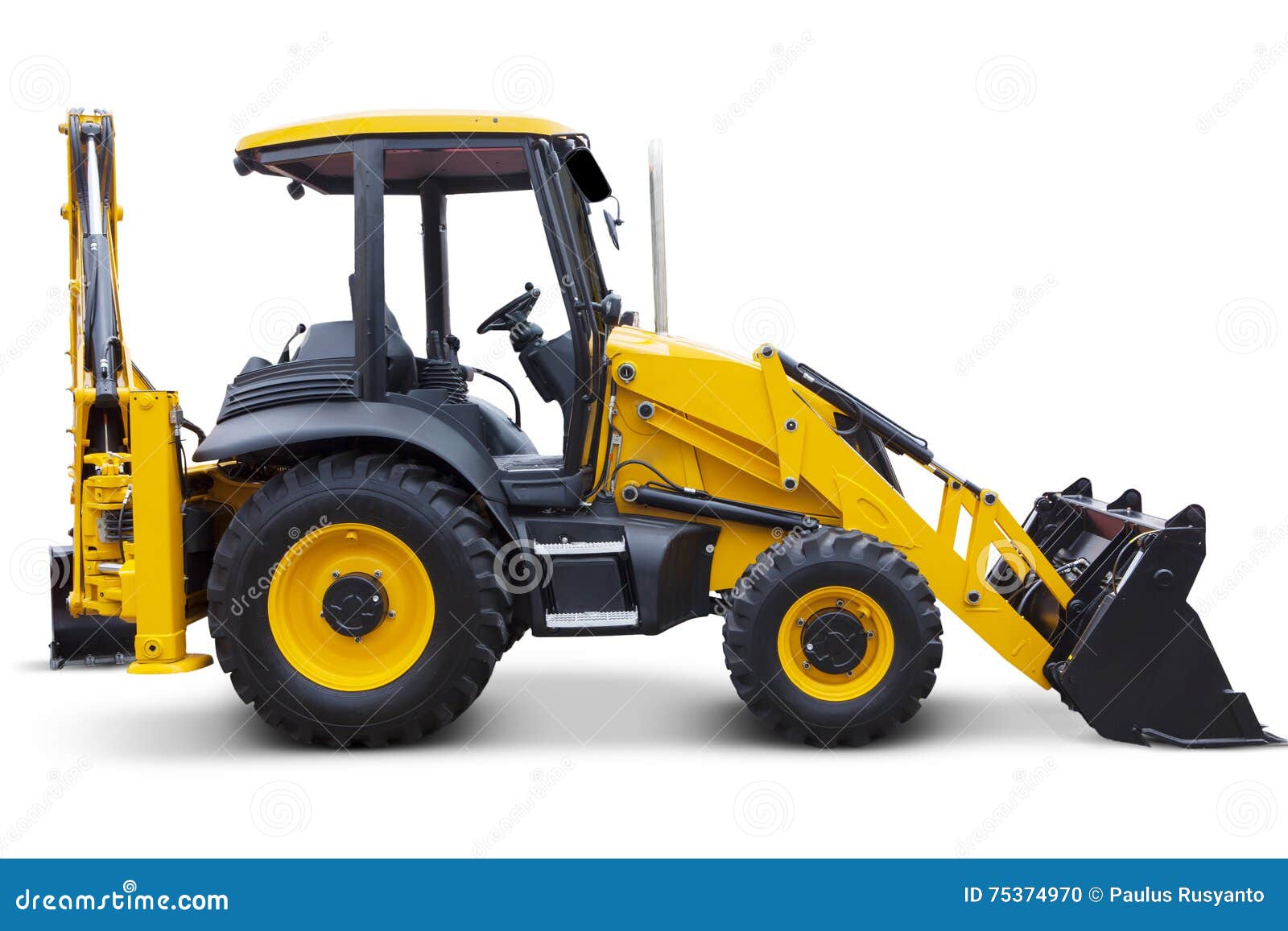 New wheel loaders isolated stock photo. Image of scoop - 75374970