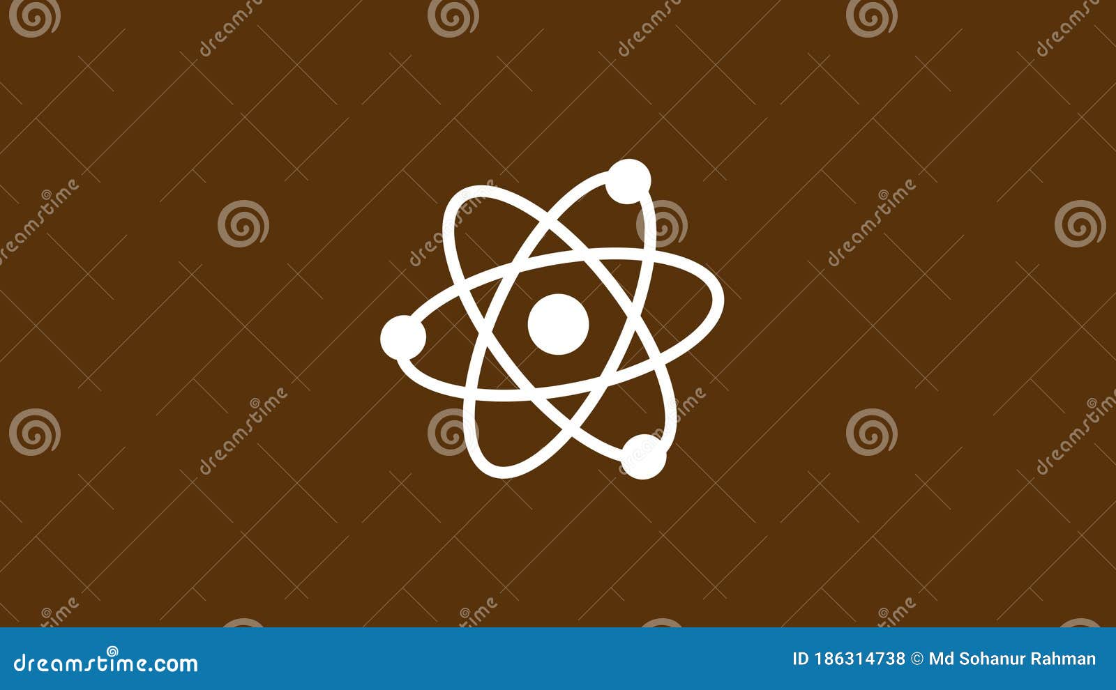 New White Atom Icon on Brown Dark Background,Atom Icons Stock ...