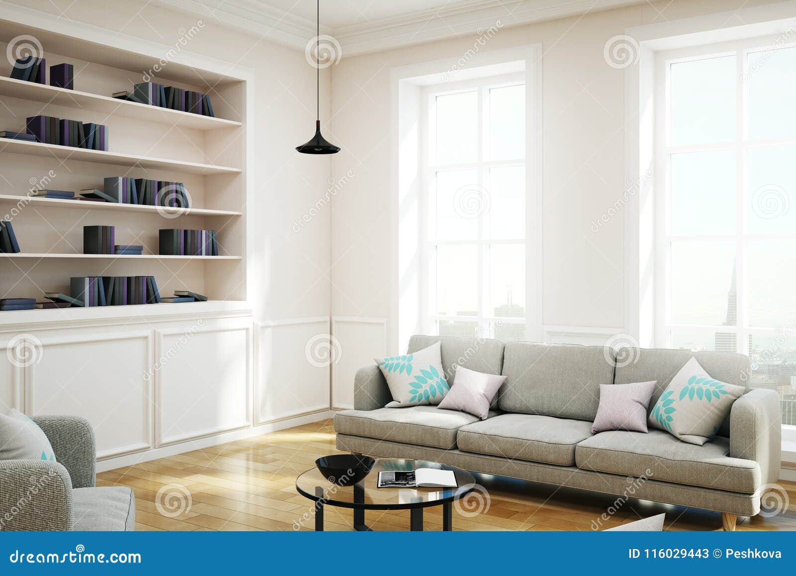 New white library interior stock illustration. Illustration of office ...