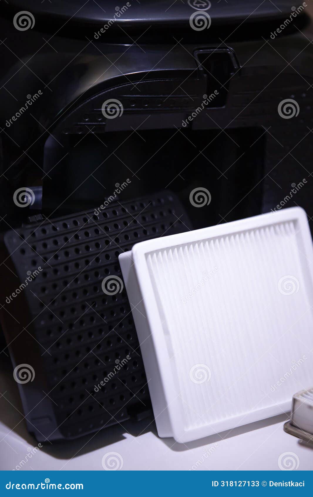 New White Square Dust Filter for Vacuum Cleaner. Replacing a Vacuum ...