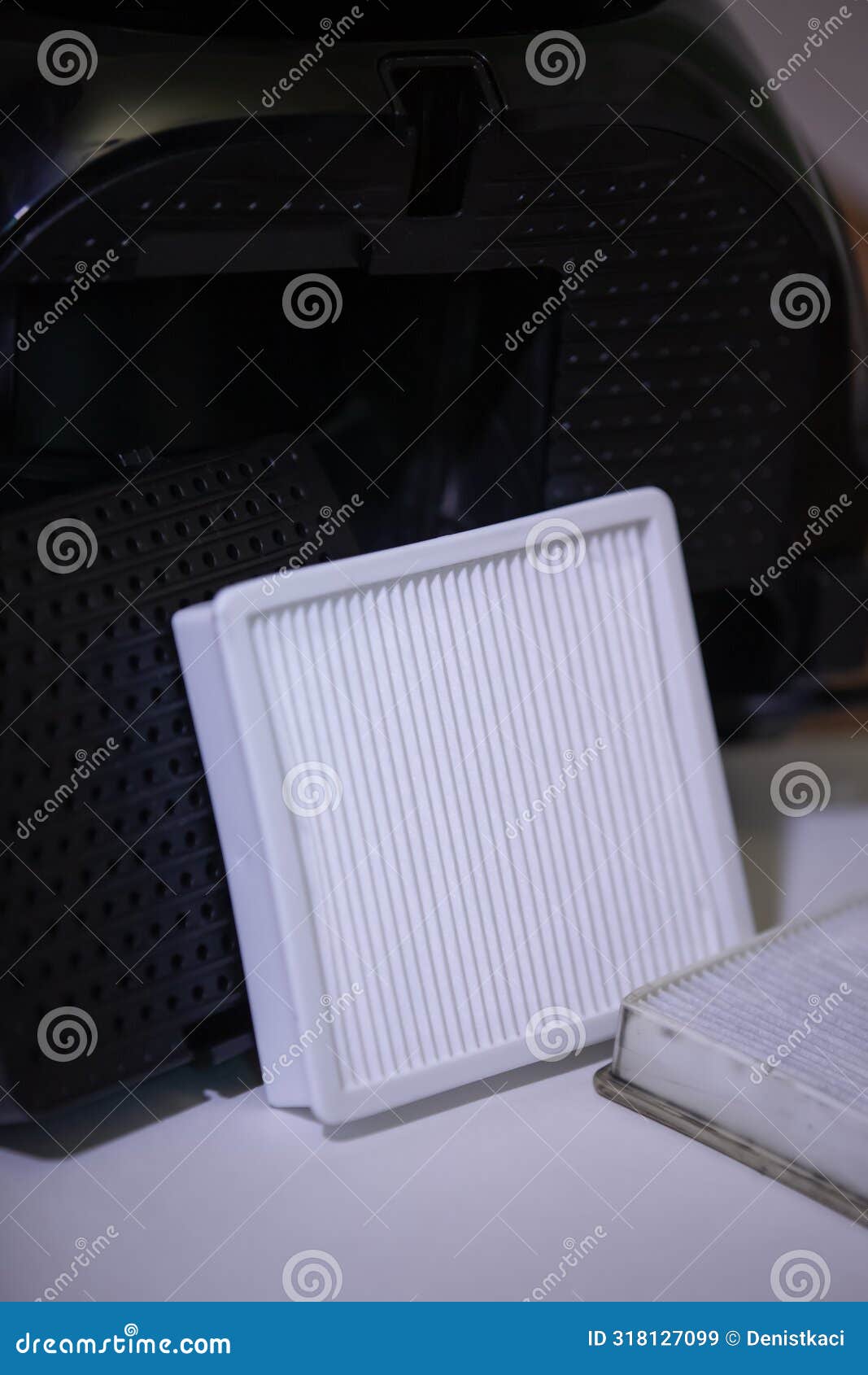 New White Square Dust Filter for Vacuum Cleaner. Replacing a Vacuum ...