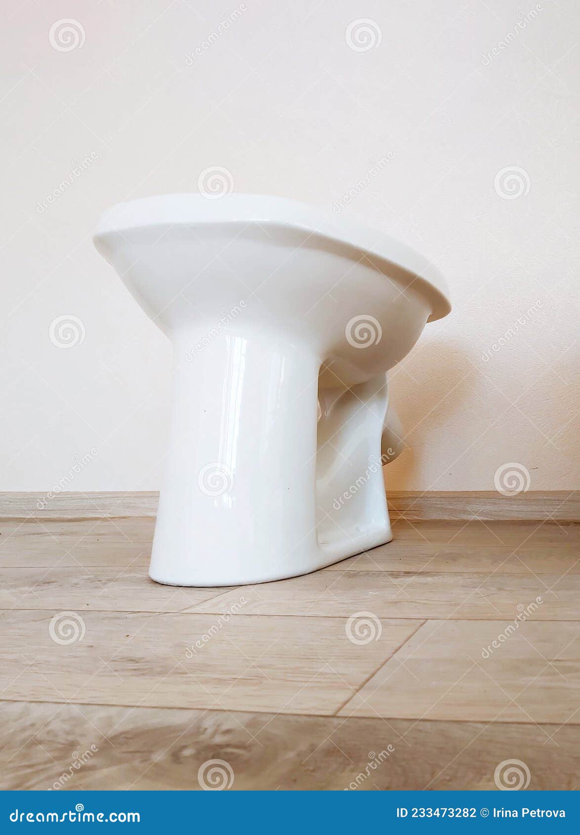 New White Toilet Bowl in the Bathroom Bottom View Stock Photo - Image ...