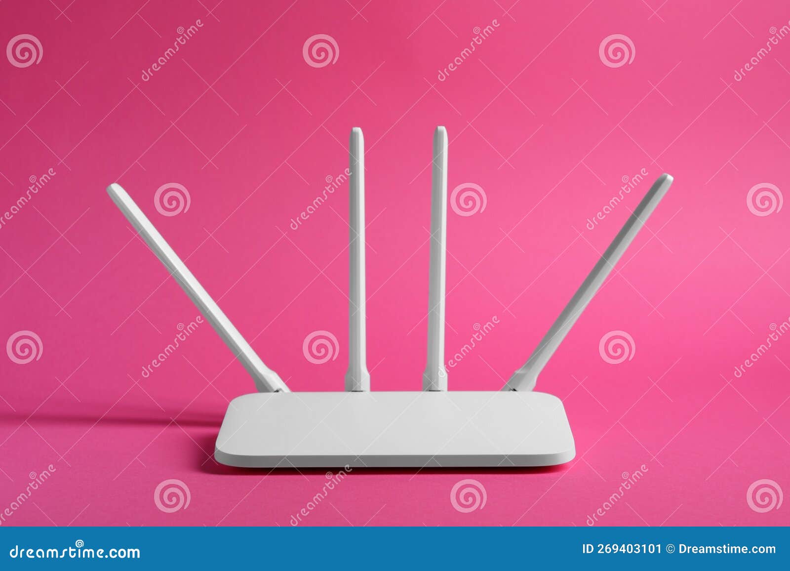 New White Wi-Fi Router on Pink Background Stock Image - Image of ...