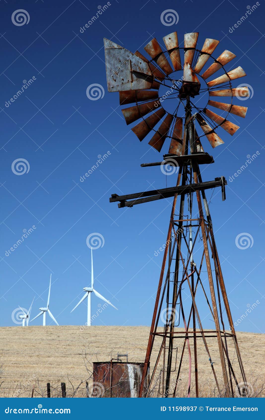 New Windmills for Old stock image. Image of electricity - 11598937