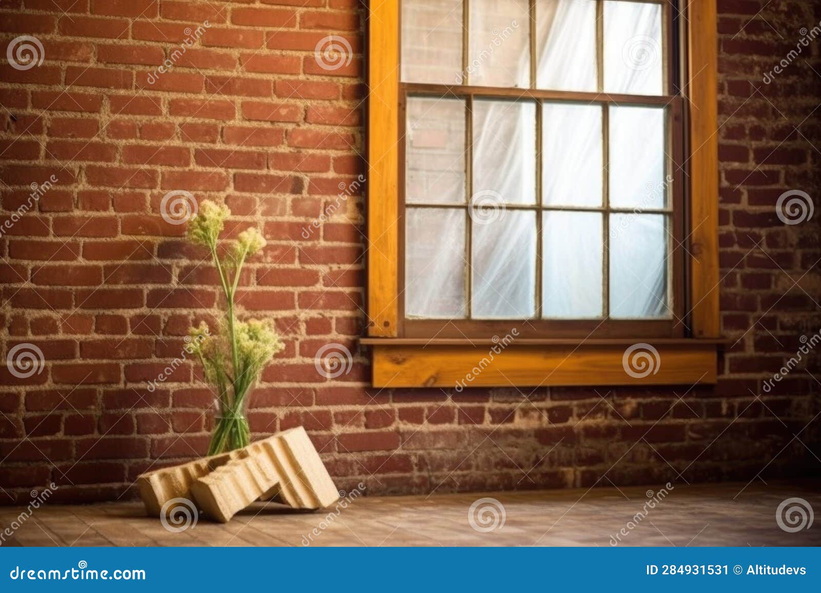 New Window Pane Leaning Against a Brick Wall Stock Image - Image of ...