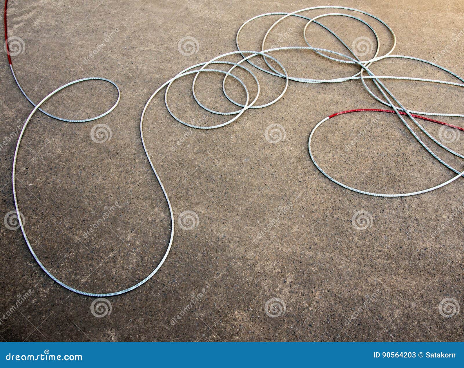 New Wire Rope Cable on Concrete Floor Stock Image - Image of cable ...