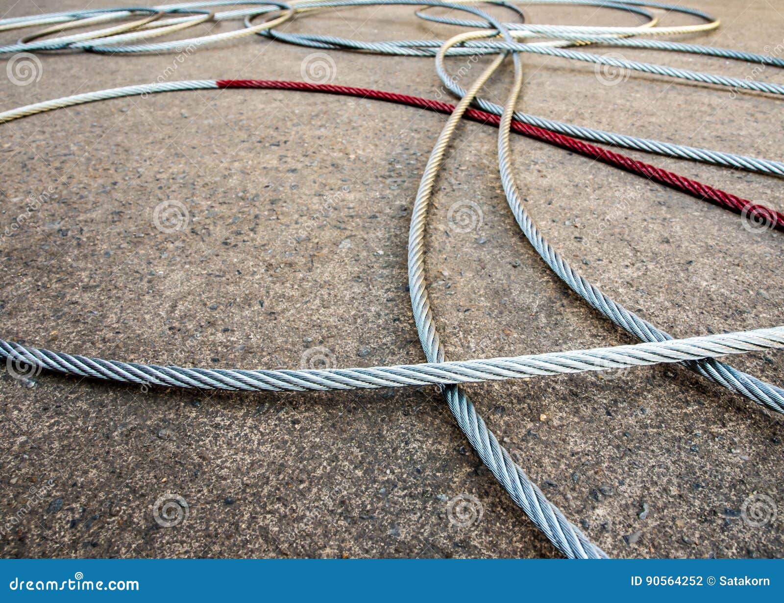 New Wire Rope Cable on Concrete Floor Stock Photo - Image of concrete ...