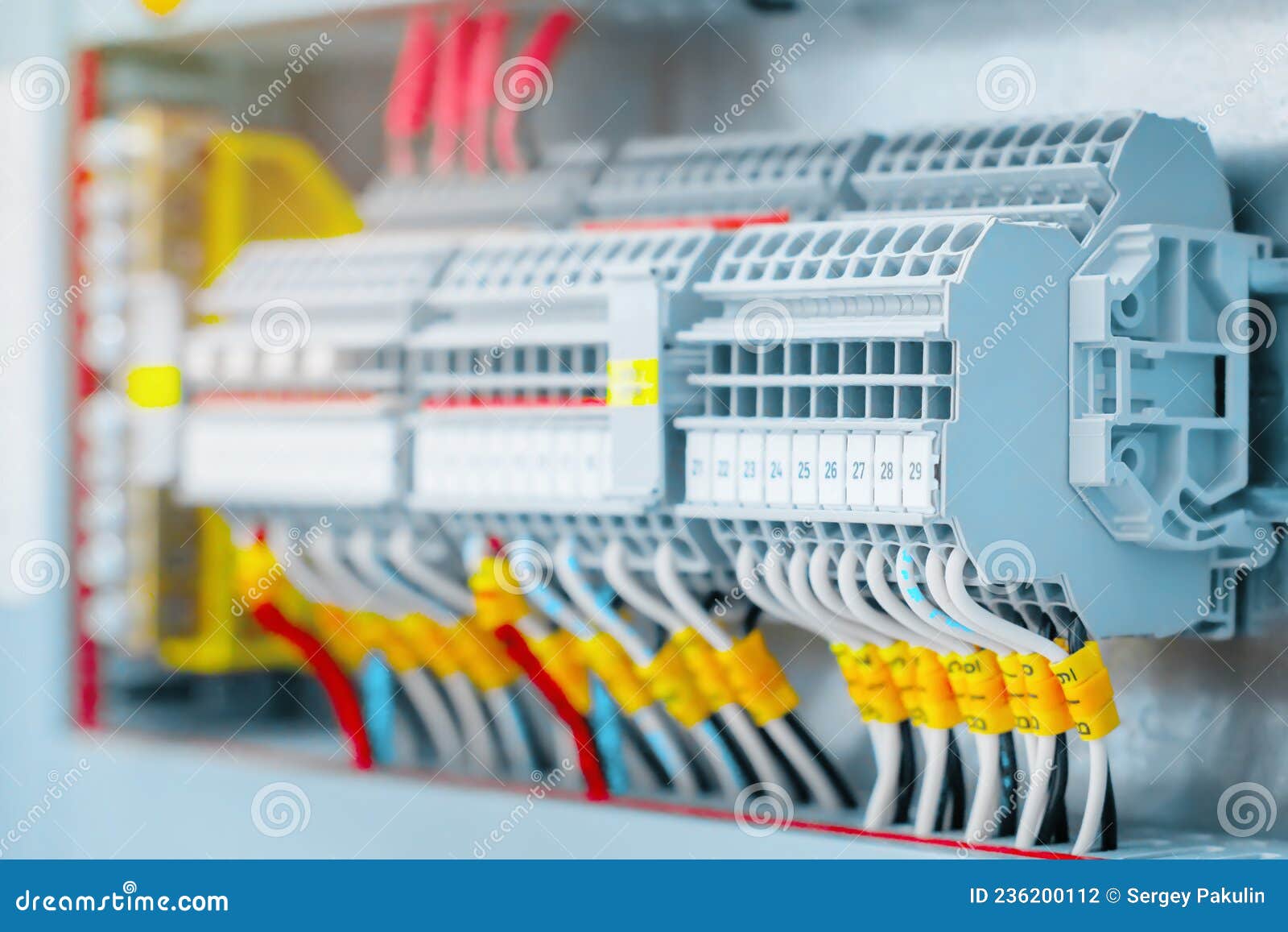 New Wiring and Automatic Machines in the Electrical Panel. Live Wires ...