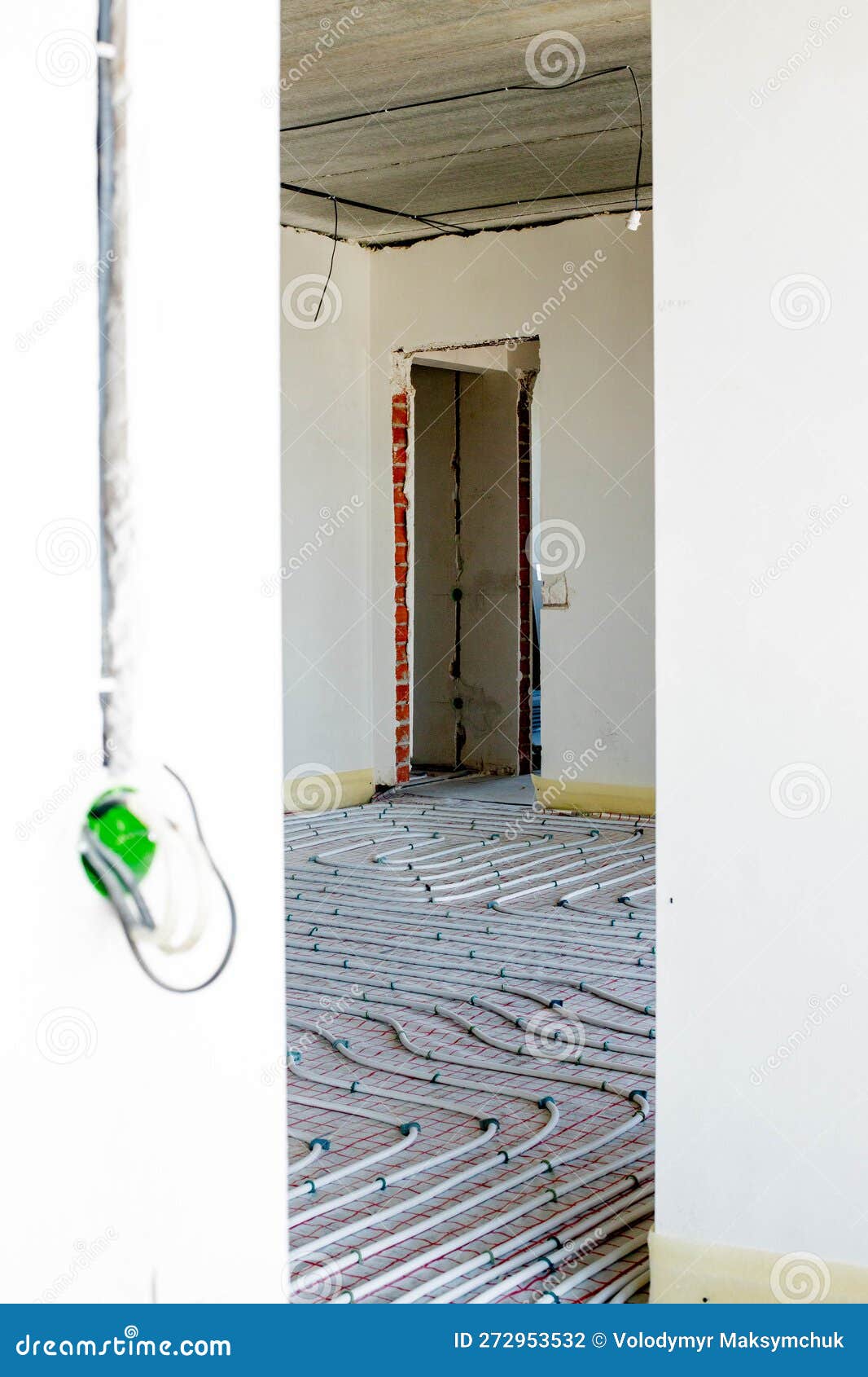 New Wiring in Plastic Box and Electrical Cables for Future Wall Sockets ...