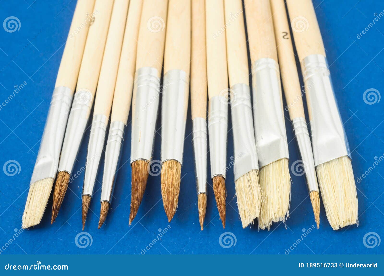 New Wooden Different Paintbrush Texture Stock Image - Image of ...