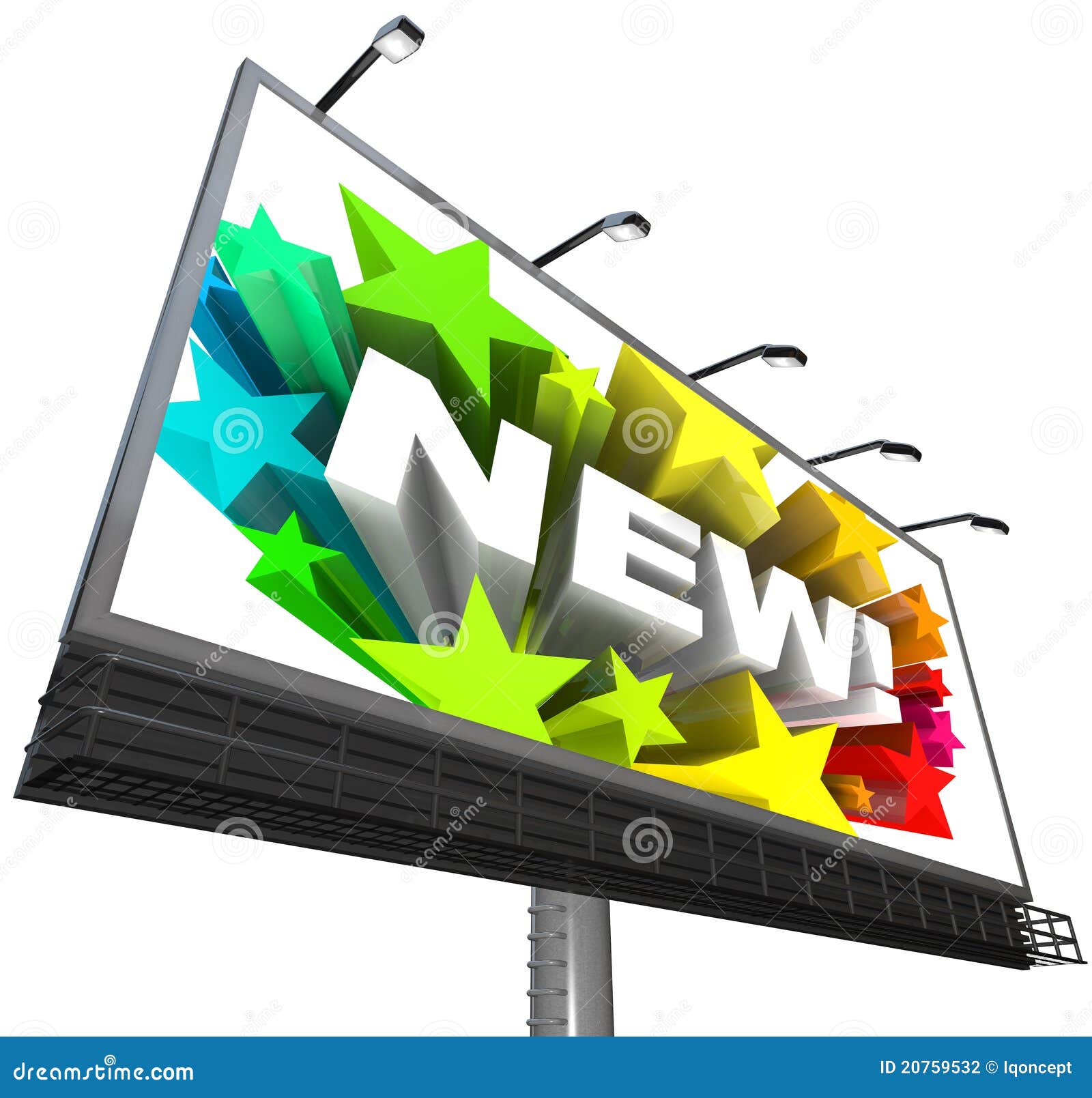 New Word and Fireworks on Billboard Announcement Stock Illustration ...