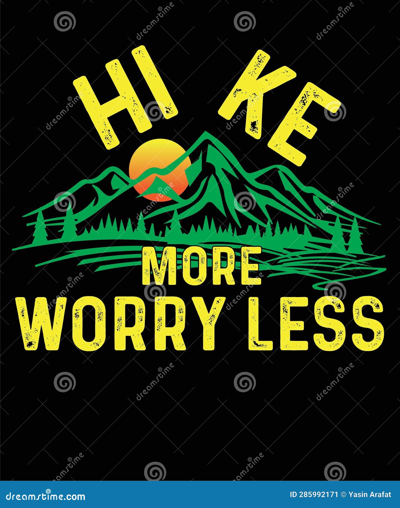 Hike More Worry less Hiking Summer T Shirt Design Stock Vector ...