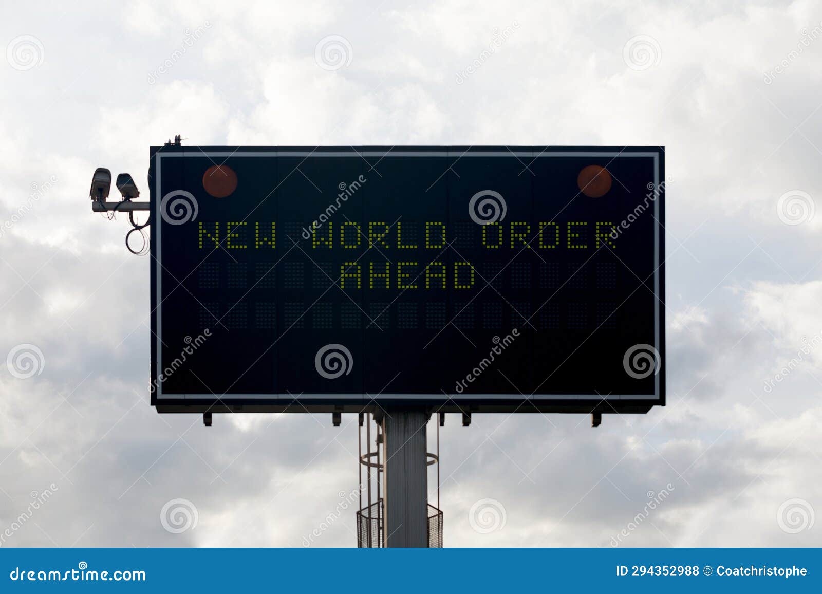 New World Order Ahead - Information Sign Stock Photo - Image of ...