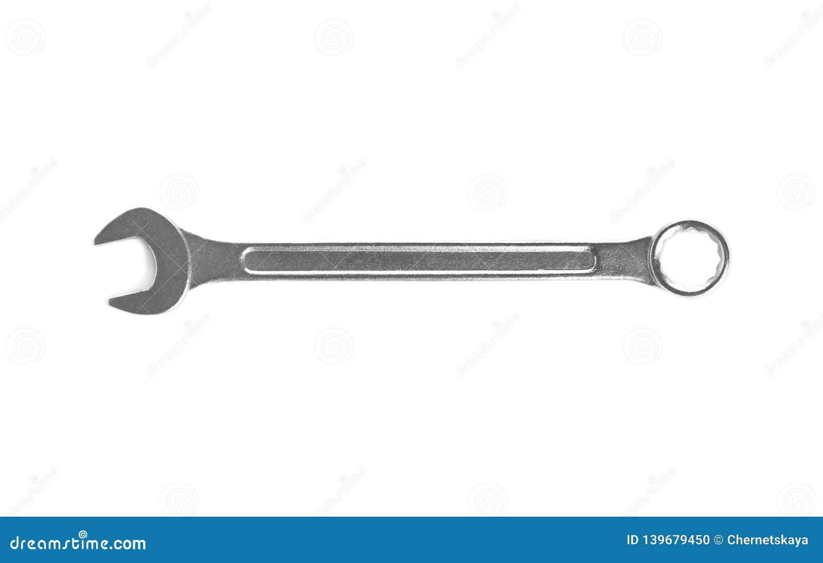 New Wrench on White Background, Top View. Stock Photo - Image of white ...