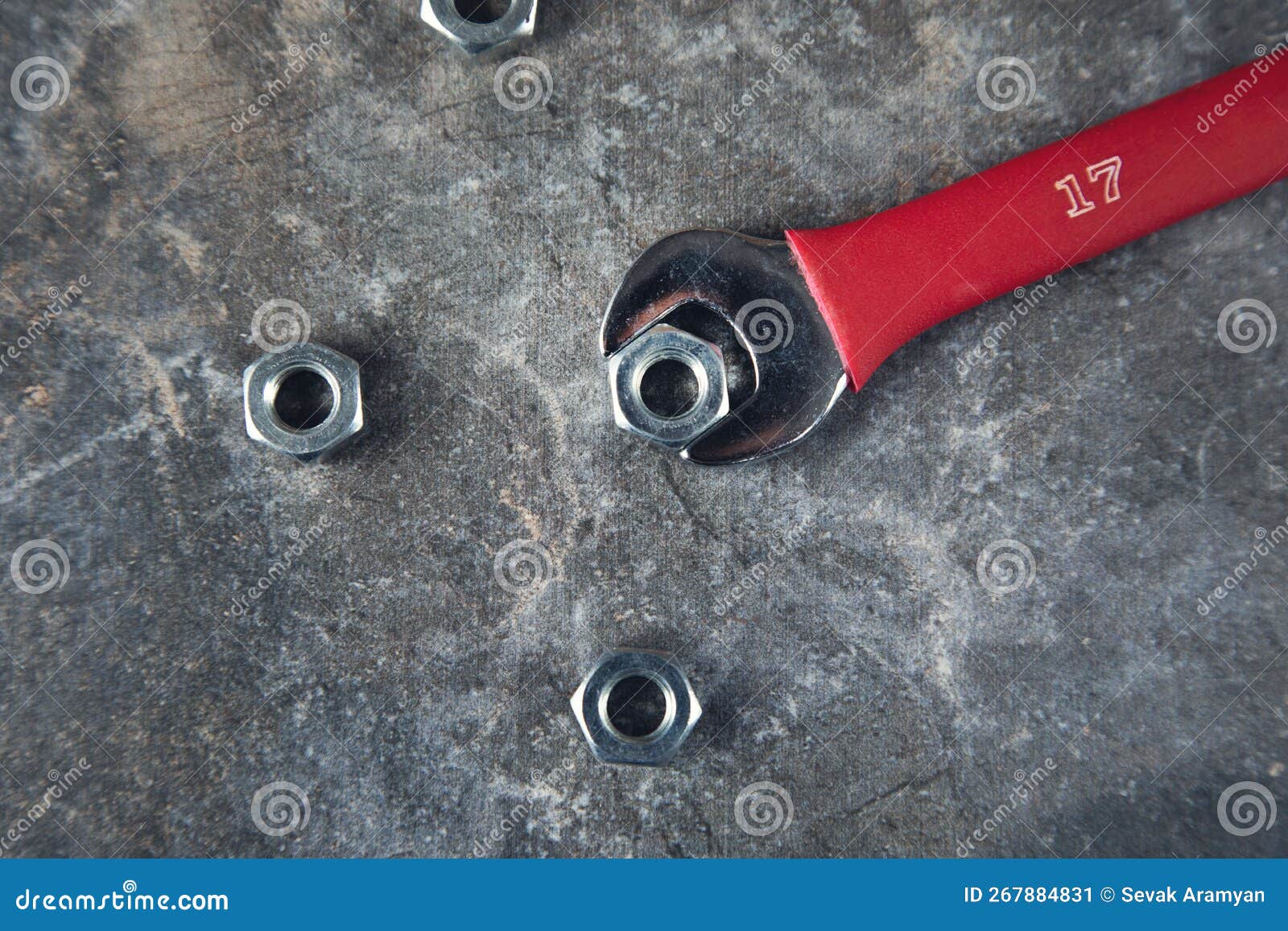New Wrenches on Grey Background Stock Image - Image of metal ...