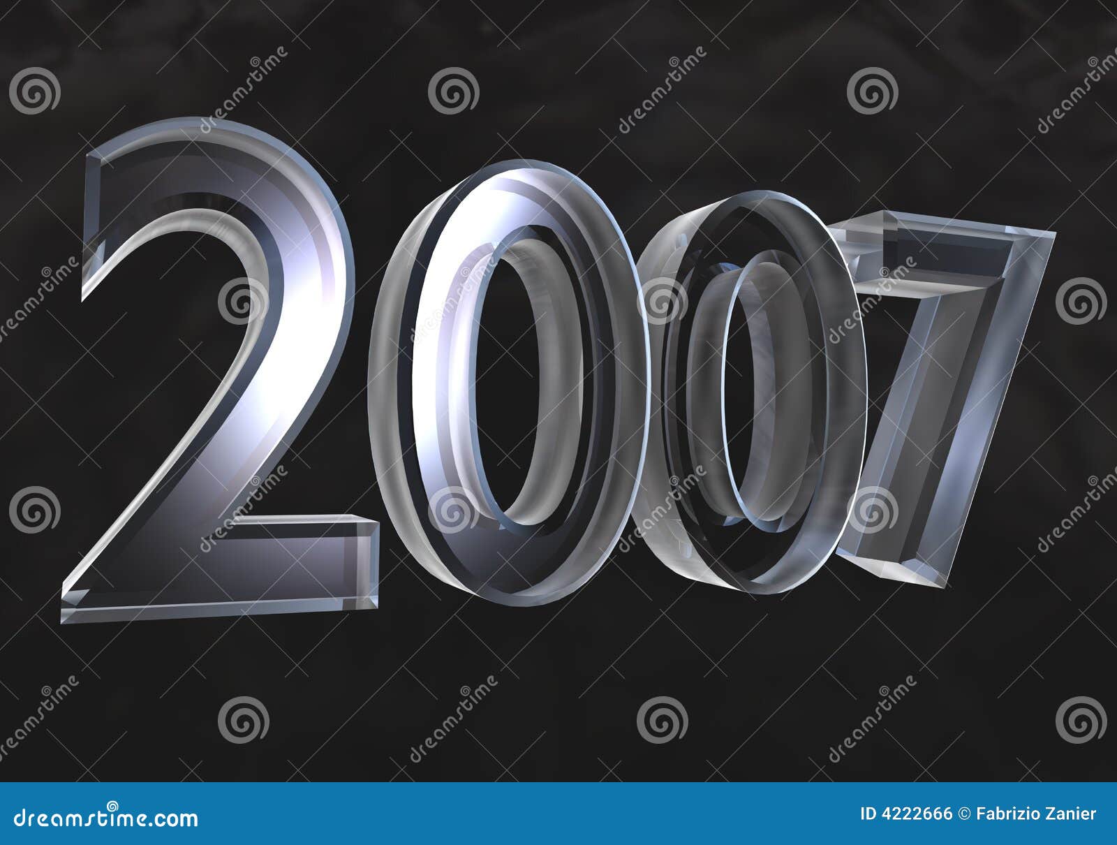 New Year 2007 in Glass (3D) Stock Illustration - Illustration of ...
