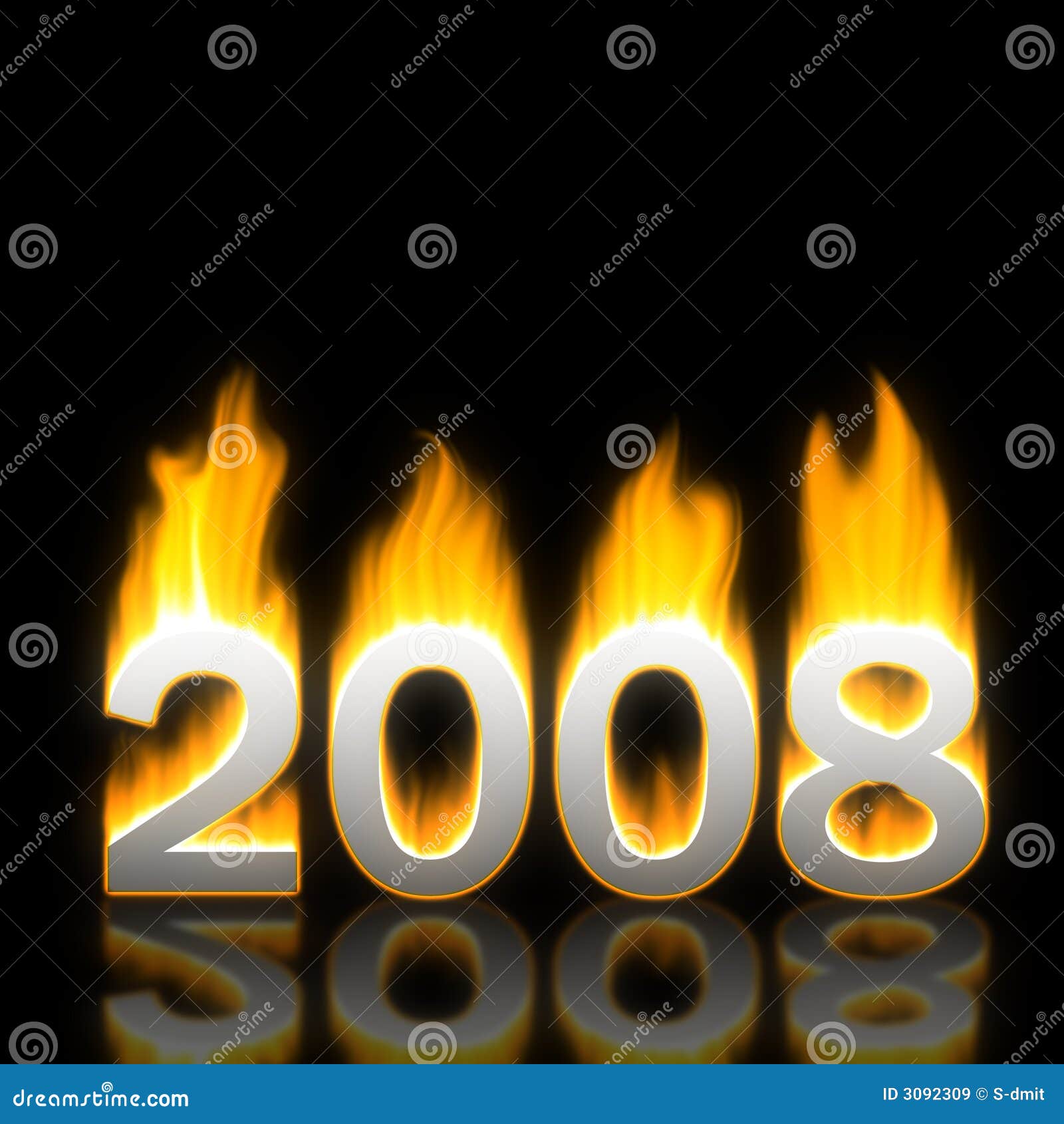 New Year 2008 stock illustration. Illustration of midnight - 3092309