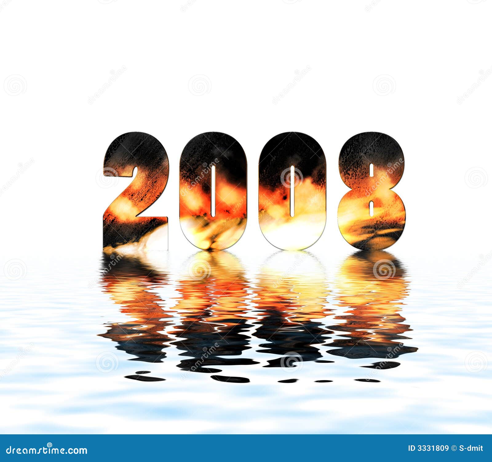 New Year 2008 stock illustration. Illustration of number - 3331809