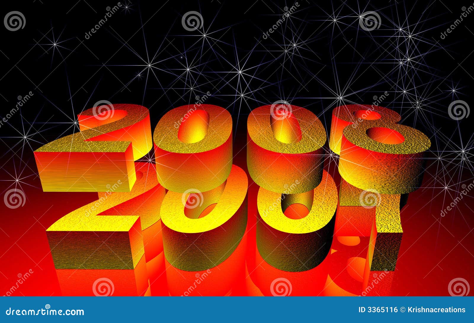 New Year 2008 stock illustration. Illustration of firecracker - 3365116