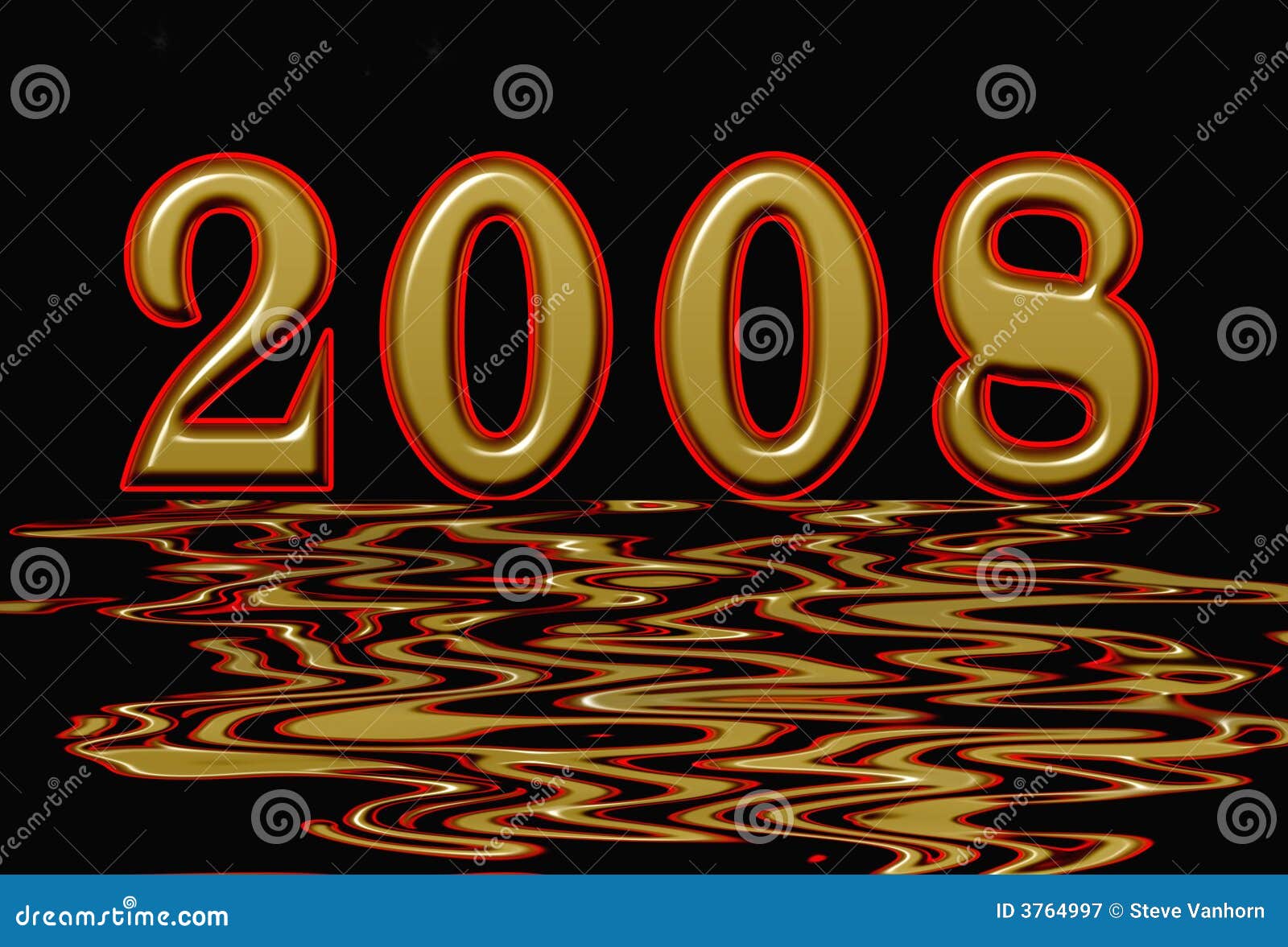 New Year 2008 stock illustration. Illustration of decorative - 3764997