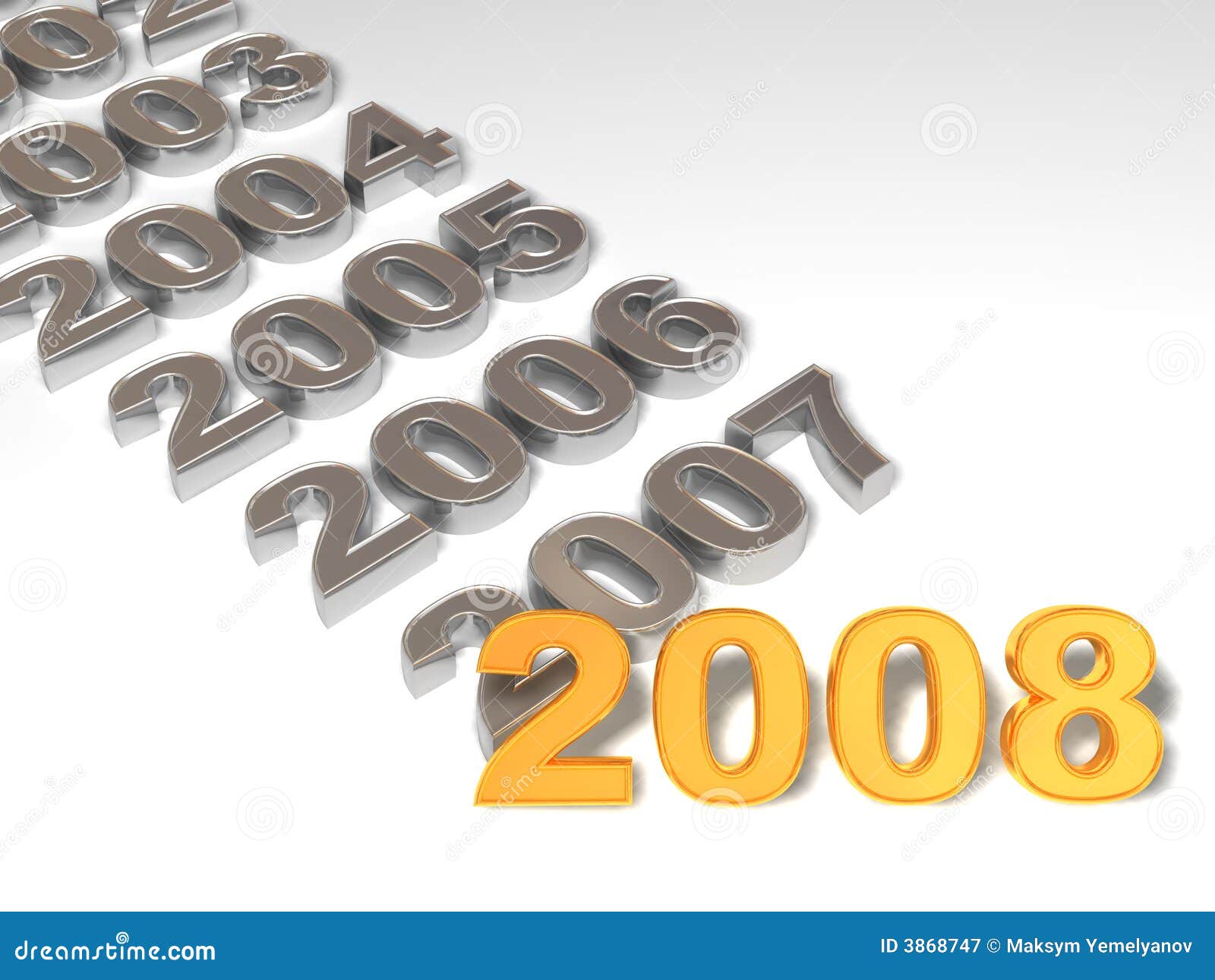 New Year. 2008 stock illustration. Illustration of january - 3868747
