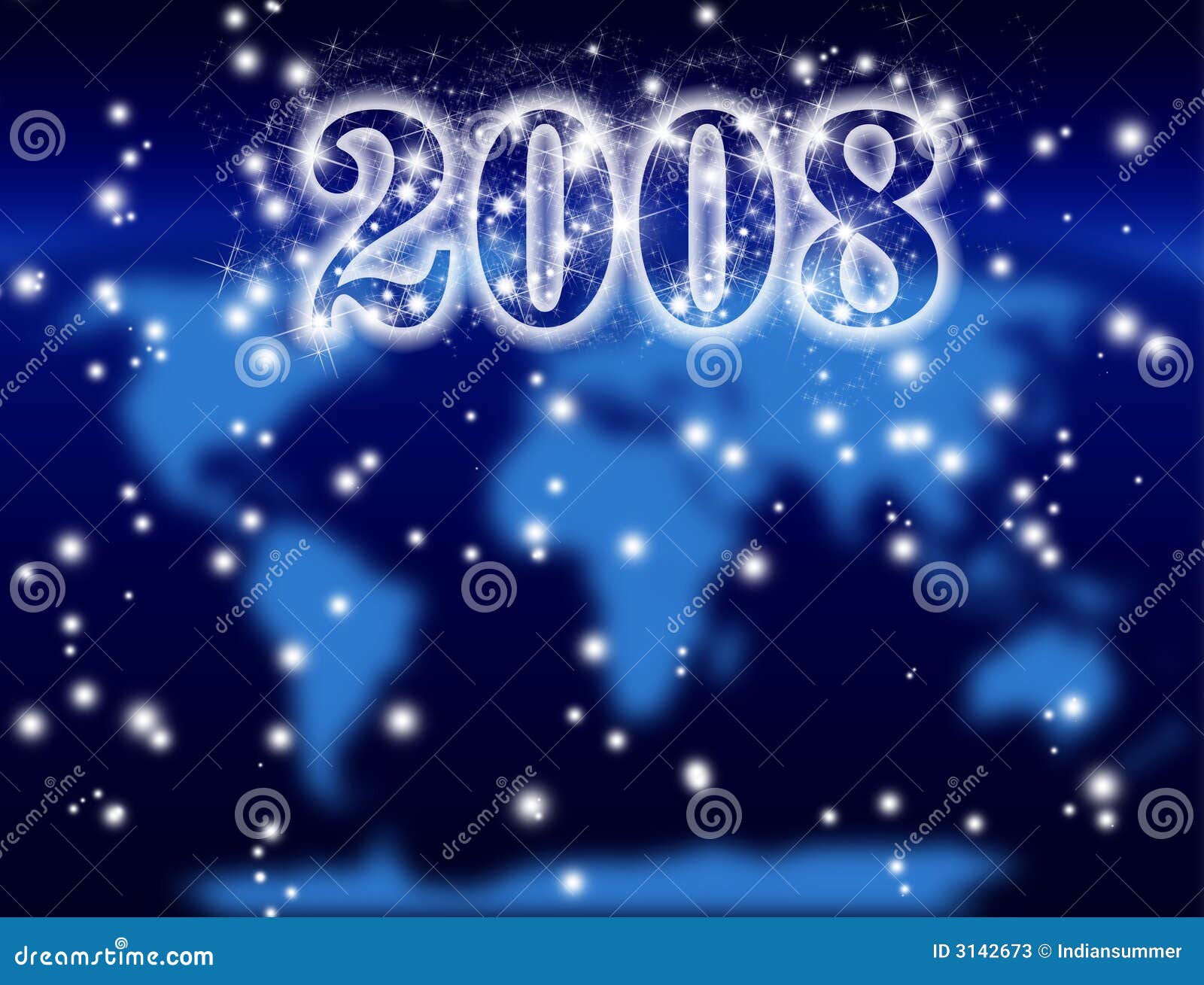 New Year 2008, cosmic stock illustration. Illustration of design - 3142673