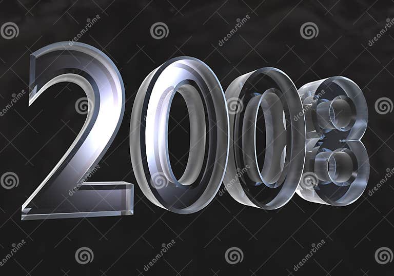New Year 2008 in Glass (3D) Stock Illustration - Illustration of ...