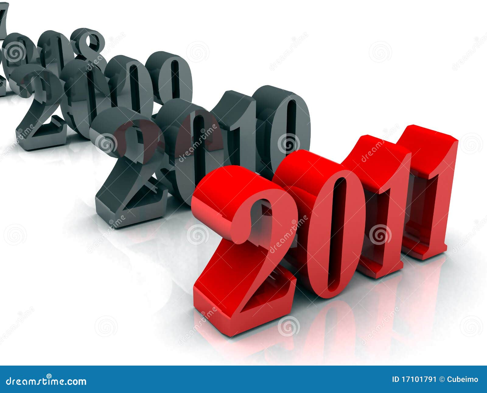 New Year 2008 to 2011 stock illustration. Illustration of render - 17101791