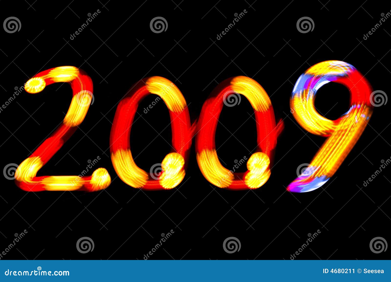 New year 2009 stock image. Image of party, lights, number - 4680211
