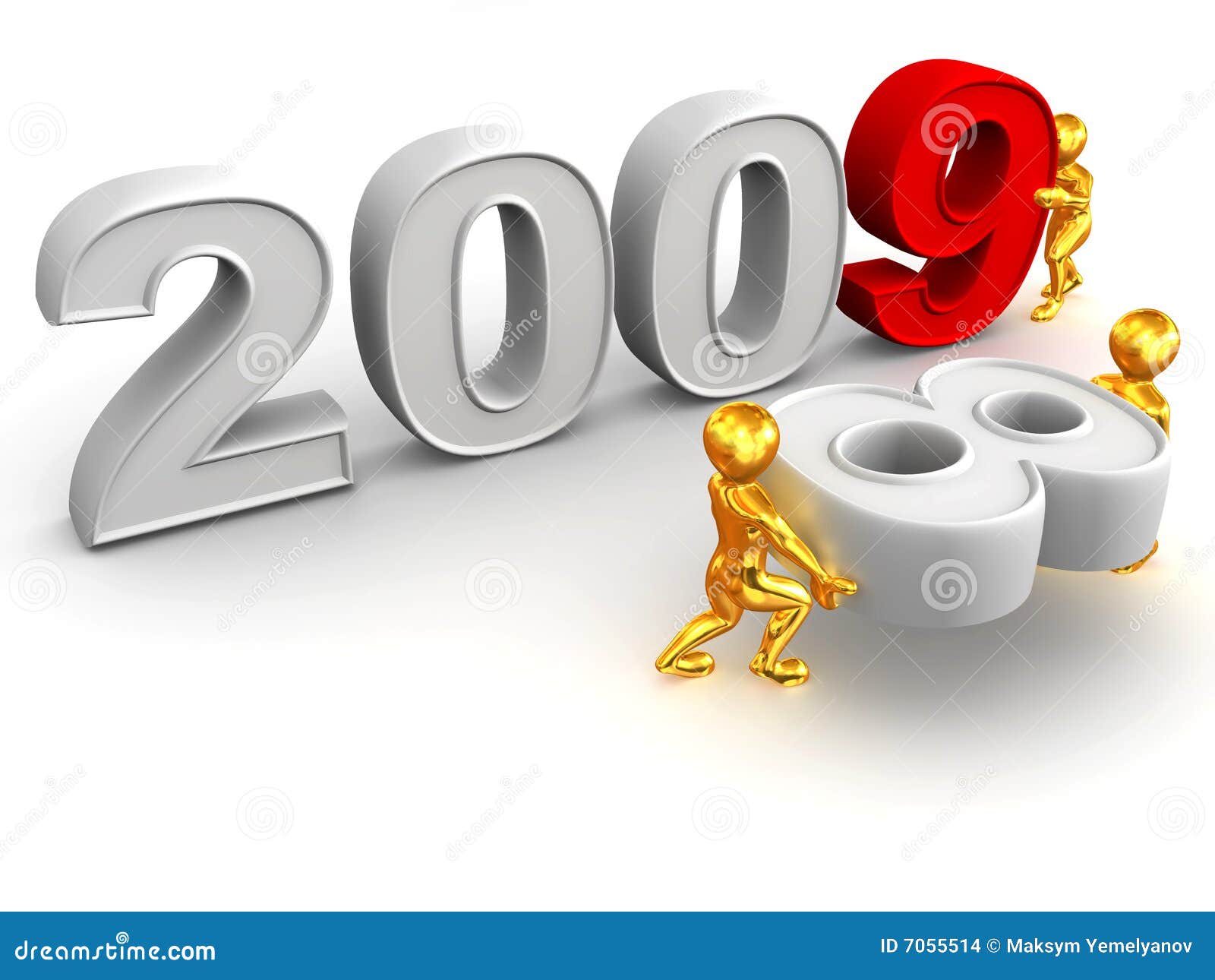 New Year. 2009 stock illustration. Illustration of painting - 7055514