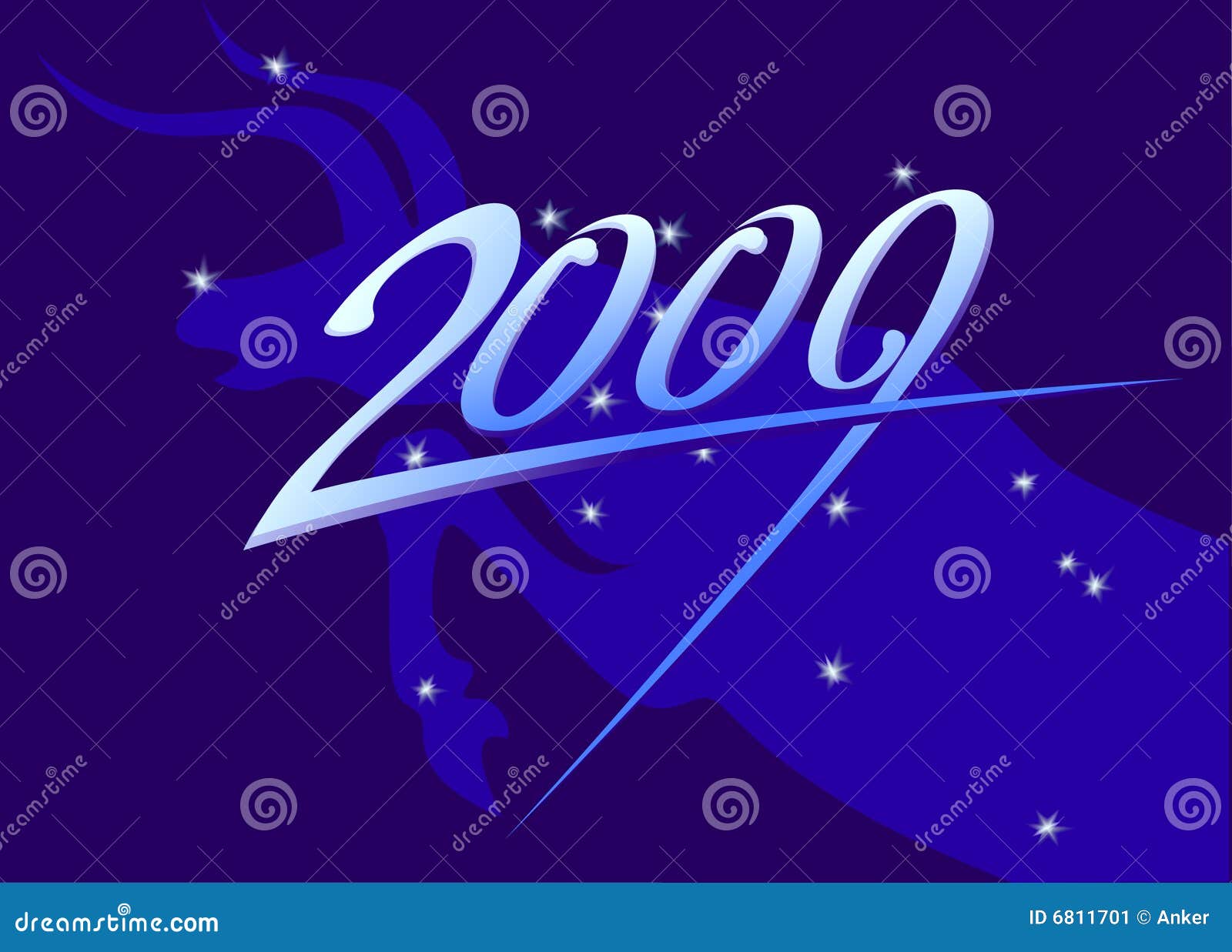 New year 2009 sign stock vector. Illustration of bill - 6811701