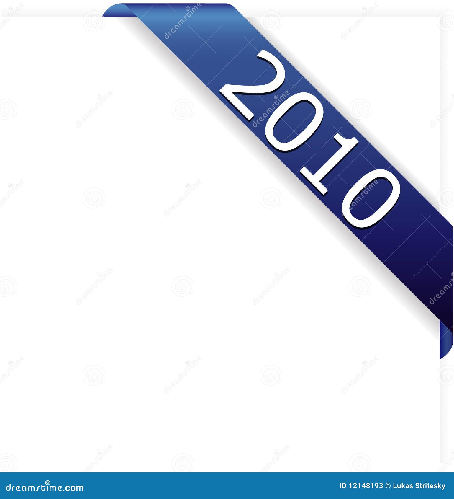 New Year 2010 Blue Corner Ribbon Stock Vector - Illustration of ...