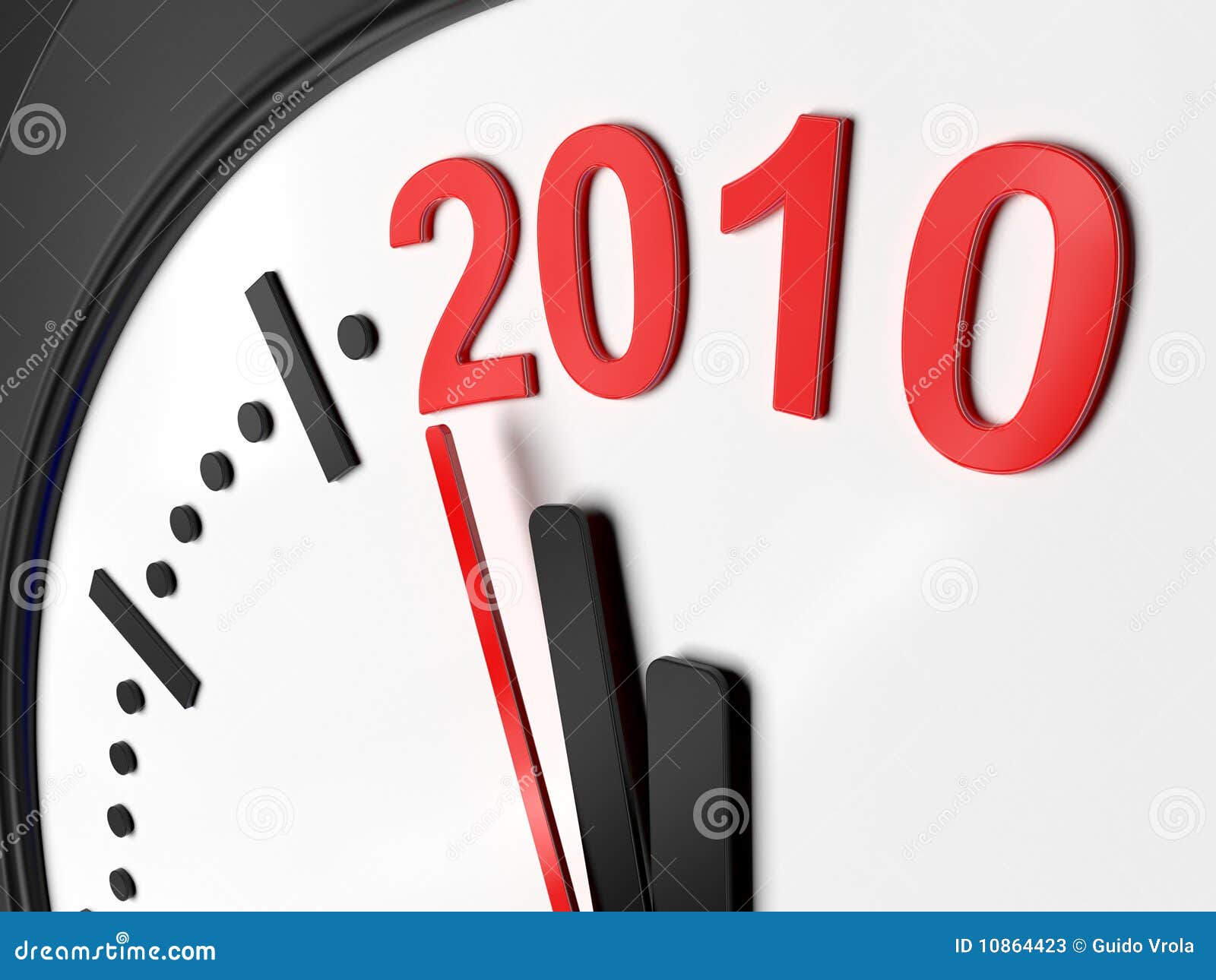 The New Year 2010 in a Clock Stock Illustration - Illustration of newly ...