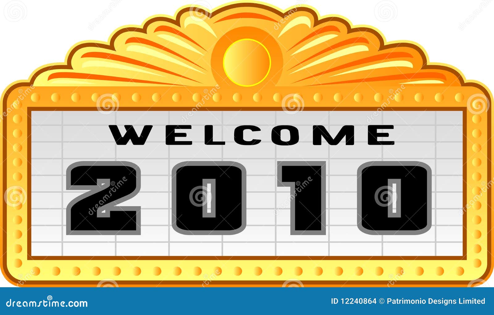 New year 2010 sign stock vector. Illustration of happy - 12240864