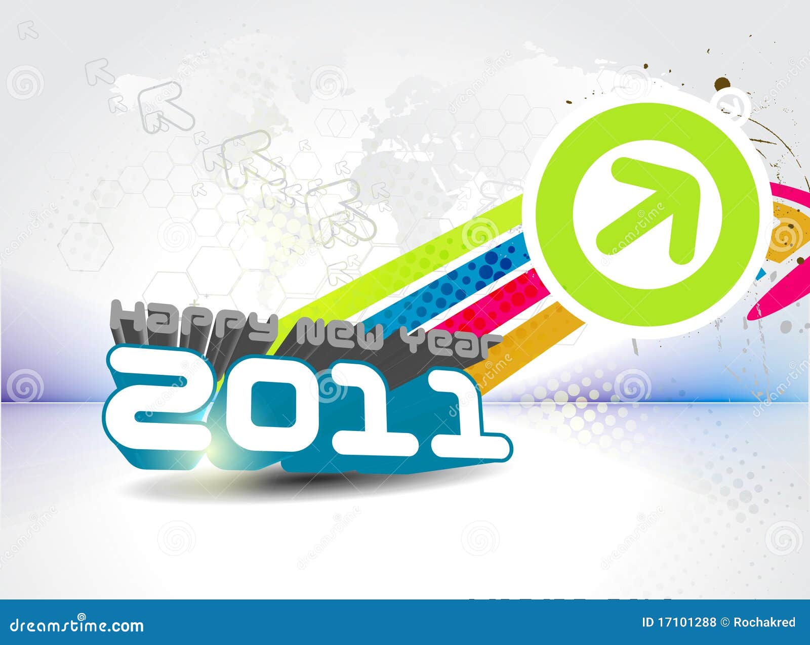 New Year 2011 Colorful Design Stock Vector - Illustration of date ...