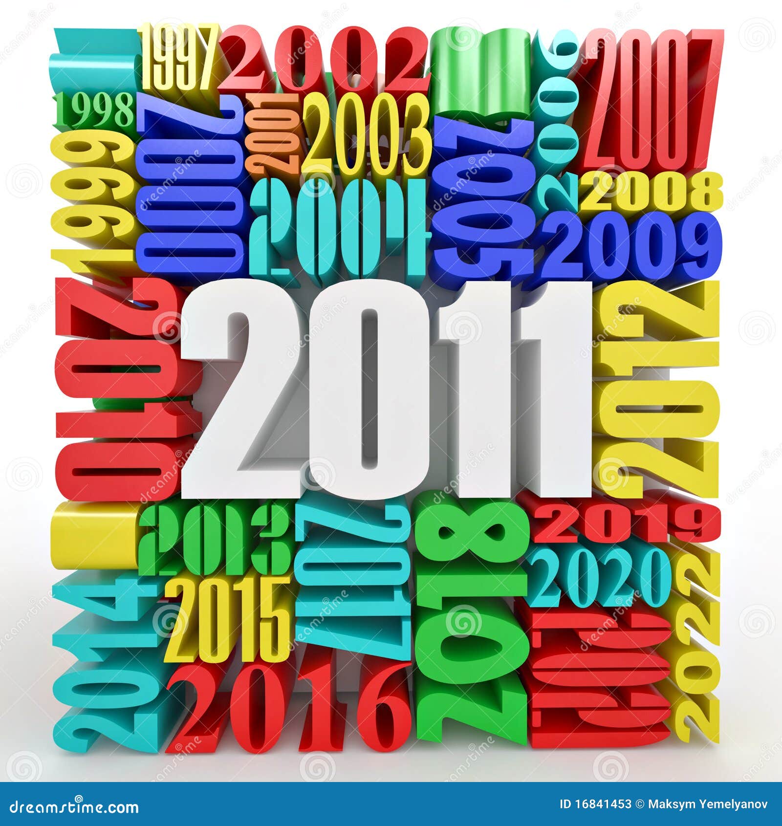 New Year 2011. Cube Consisting of the Numbers Stock Illustration ...