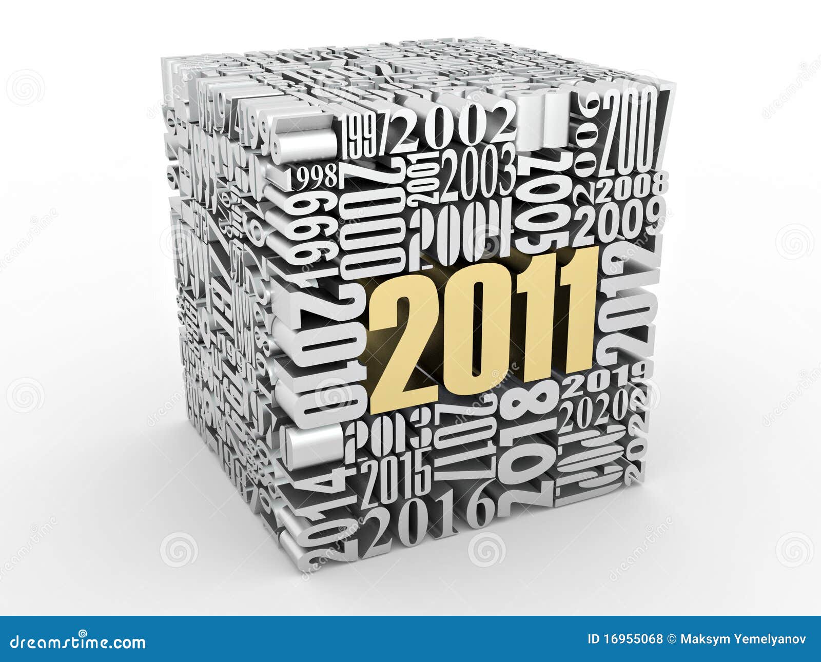 New Year 2011. Cube Consisting of the Numbers Stock Illustration ...