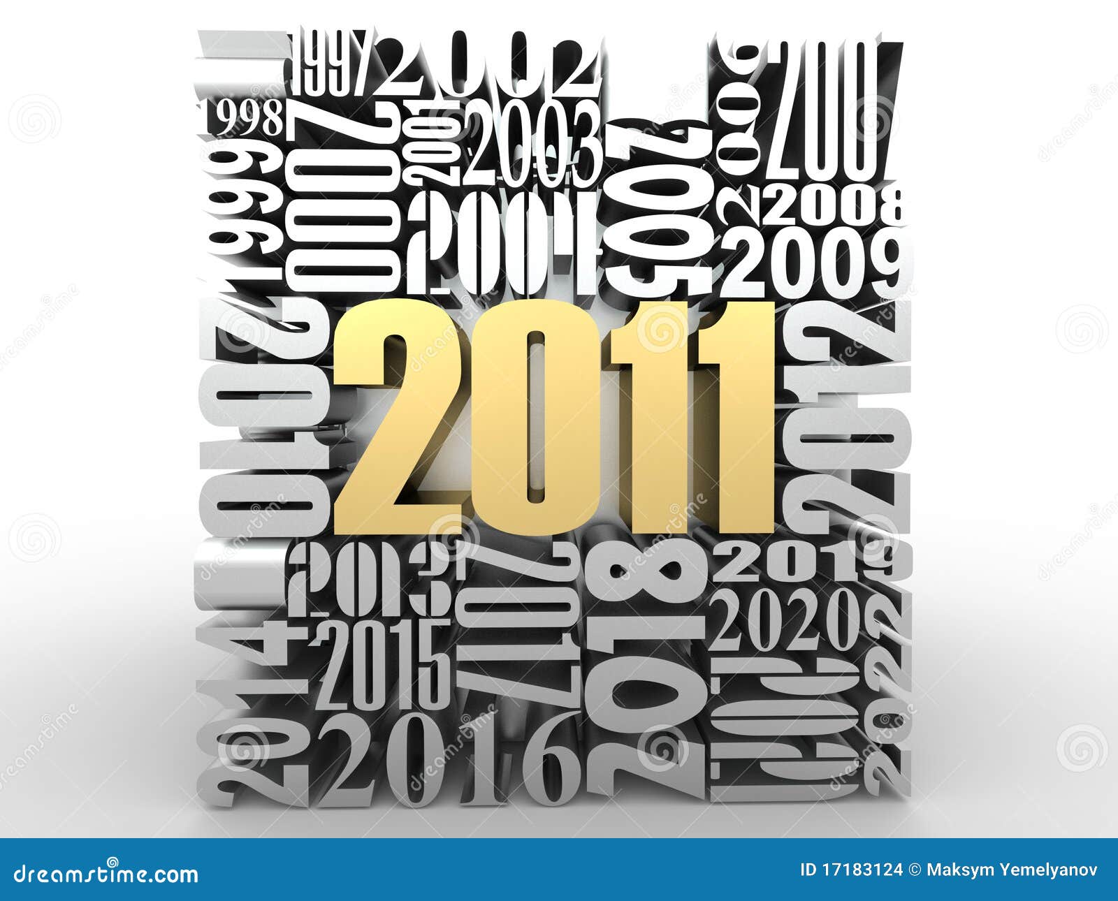 New Year 2011. Cube Consisting of the Numbers Stock Illustration ...