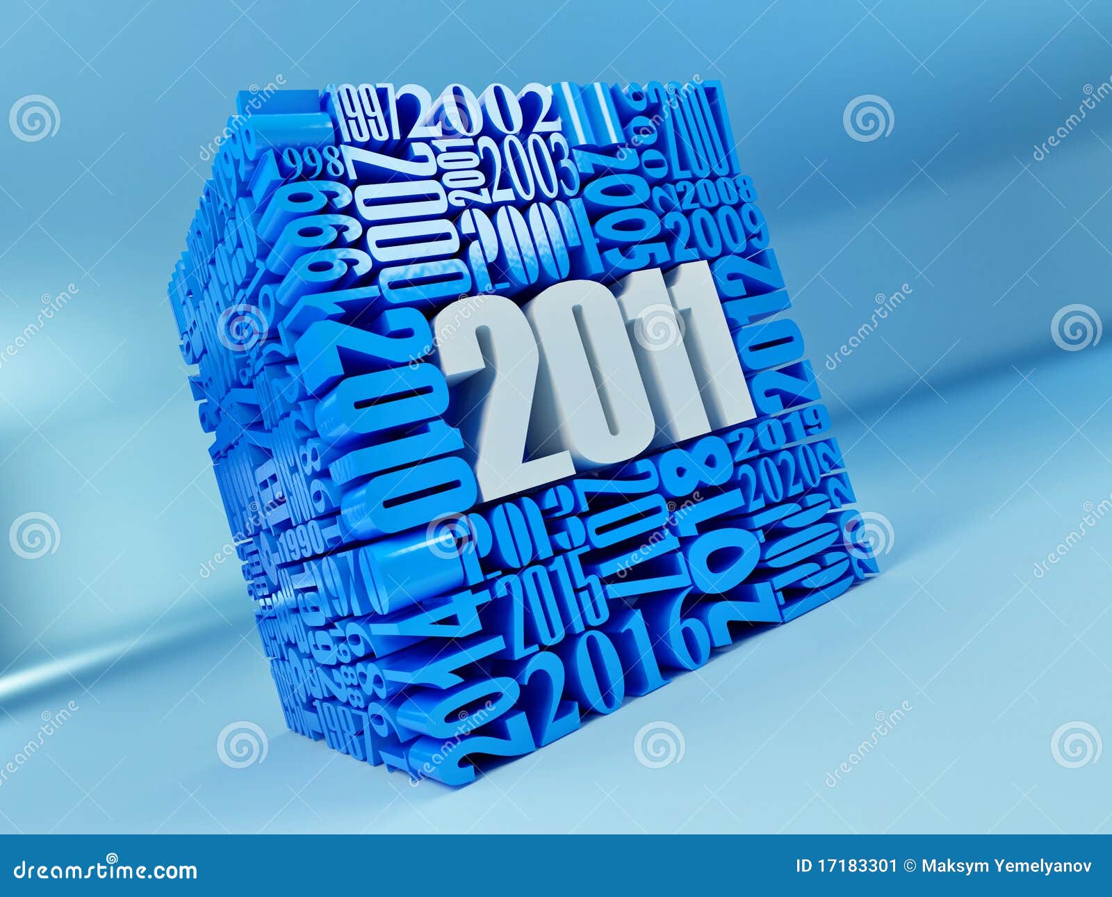 New Year 2011. Cube Consisting of the Numbers Stock Illustration ...